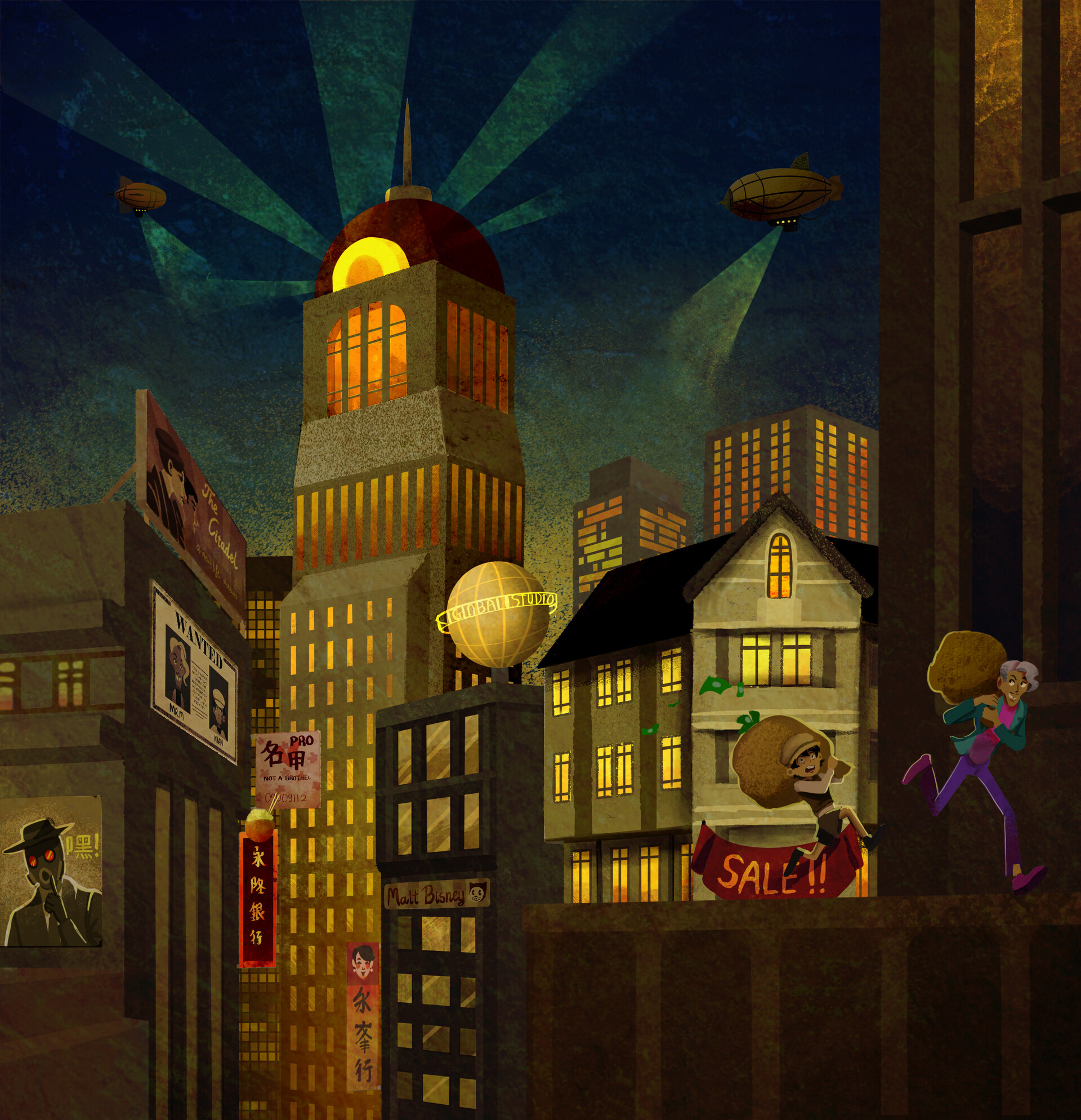 ArtStation - Retro futuristic cityscape