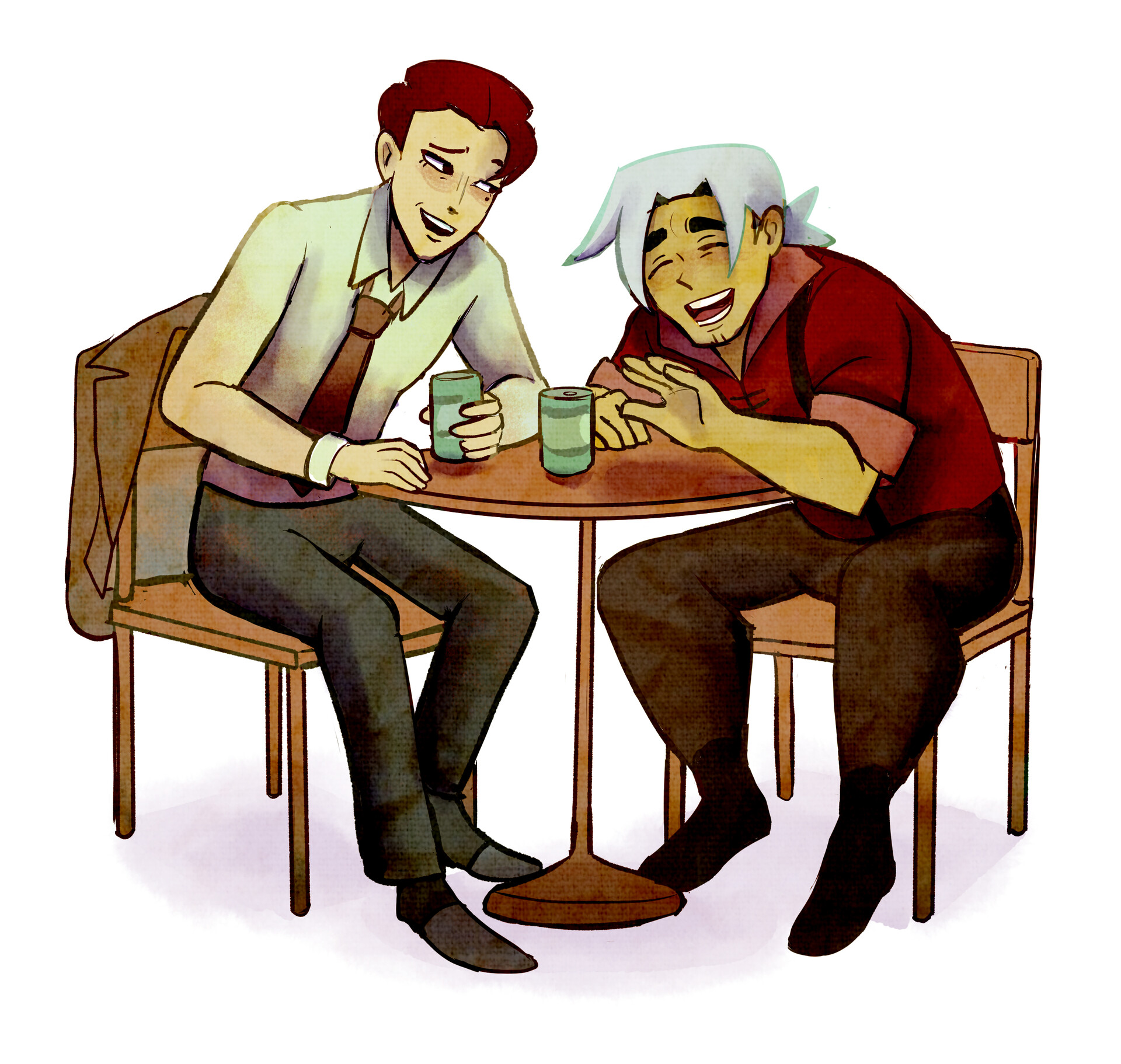 ArtStation - Illustration of two characters interacting