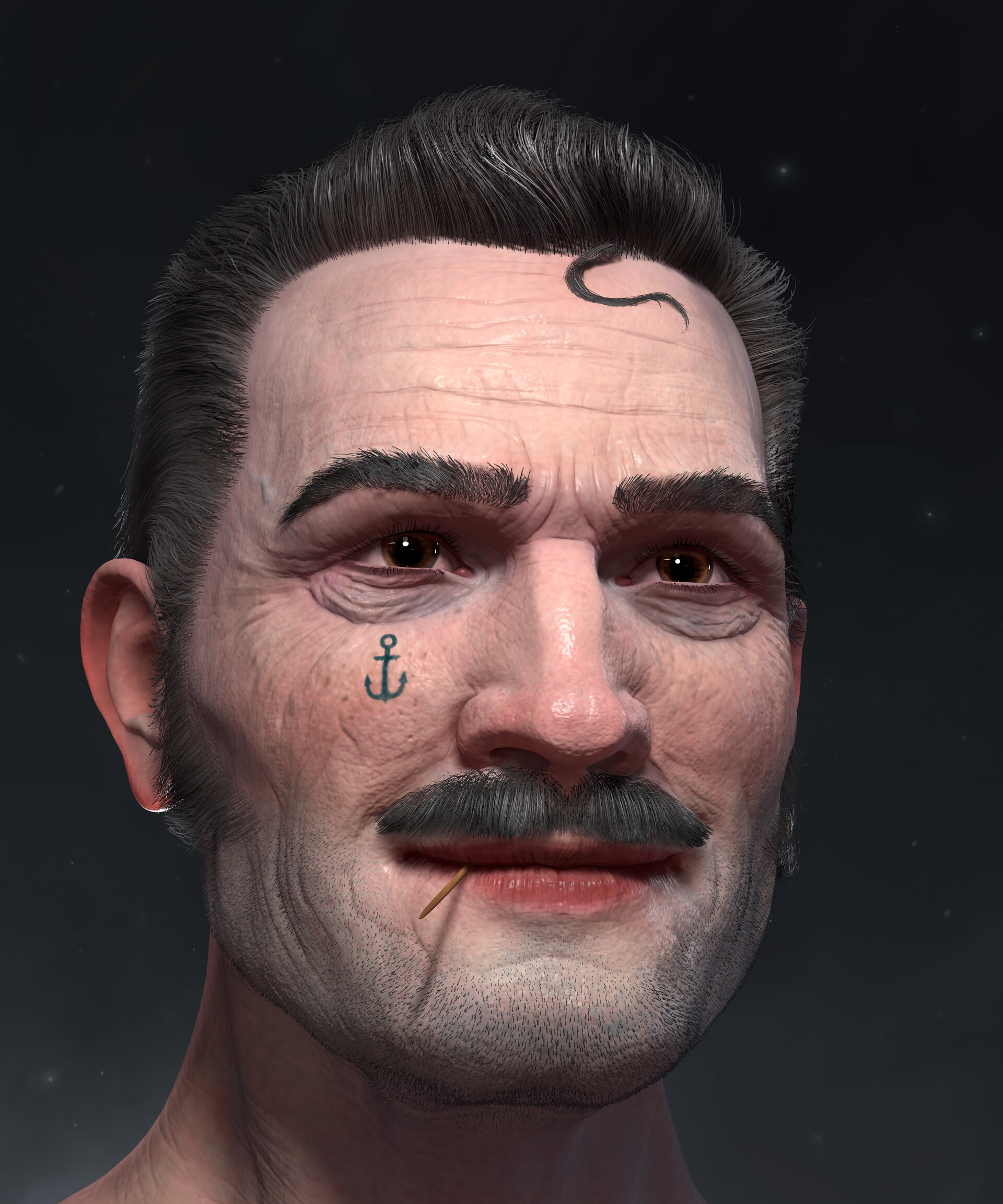 ArtStation - Man with toothpick