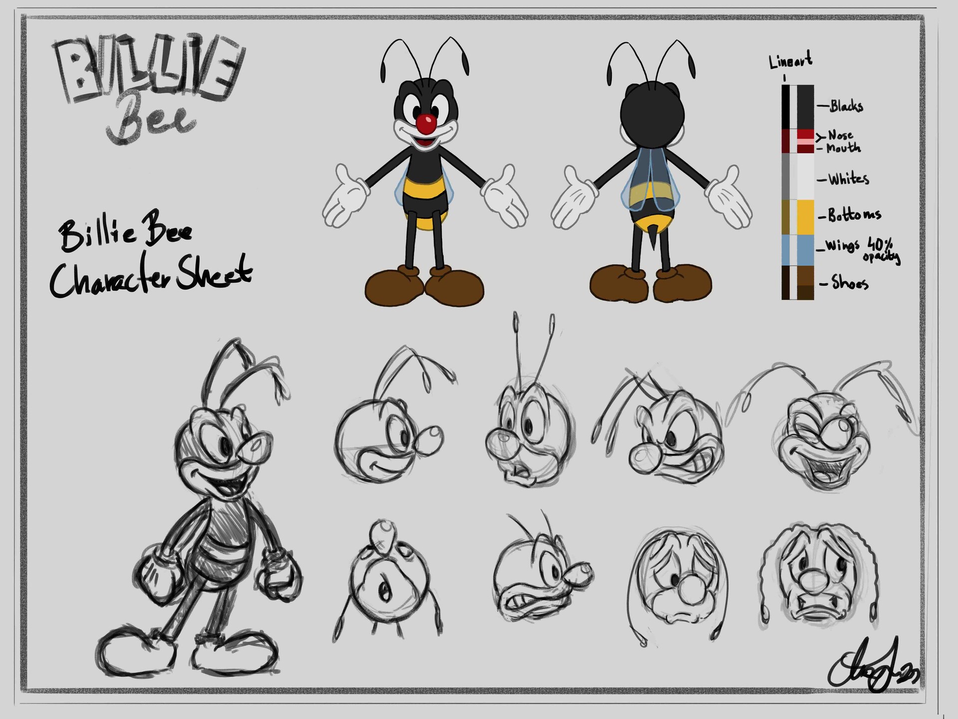 ArtStation - Billie Bee Character Sheet