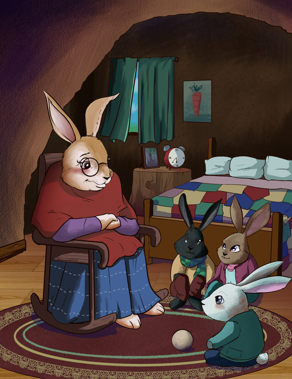 ArtStation - Grandma Rabbit, Cocoa, Midnight and Snowball