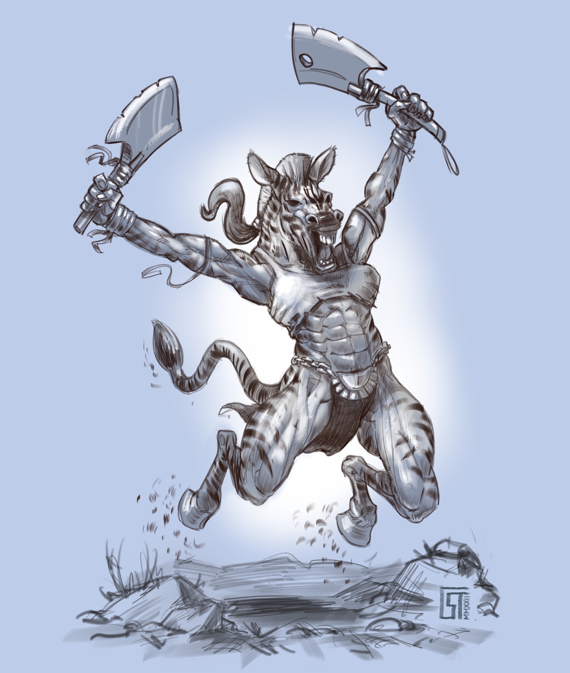 ArtStation - Zebra Woman Warrior