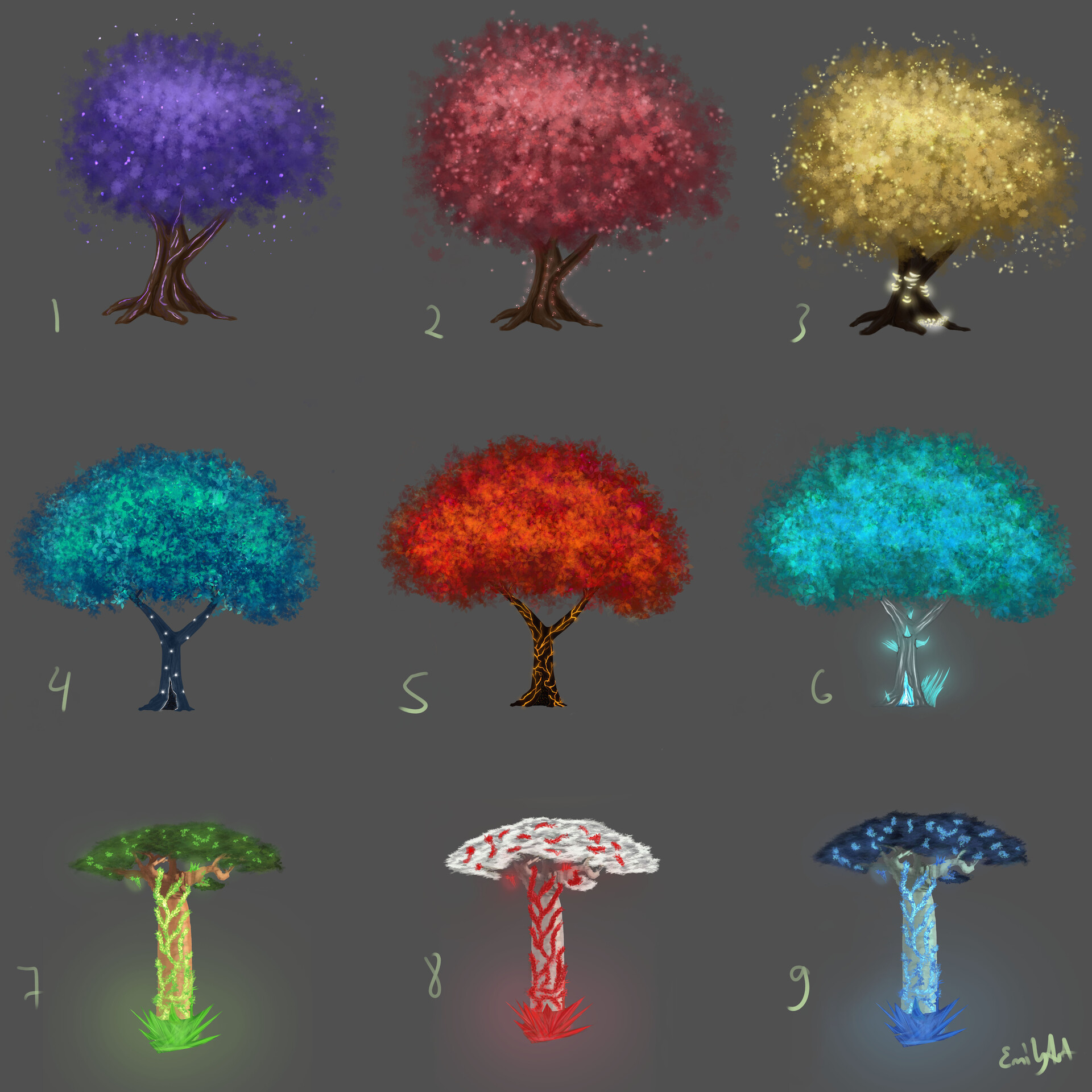 ArtStation - Magic tree concept iterations
