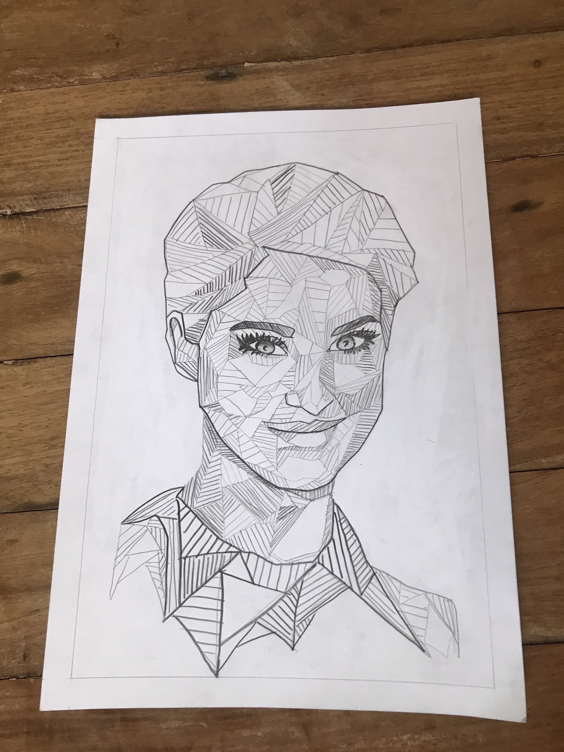 how to draw geometric portrait