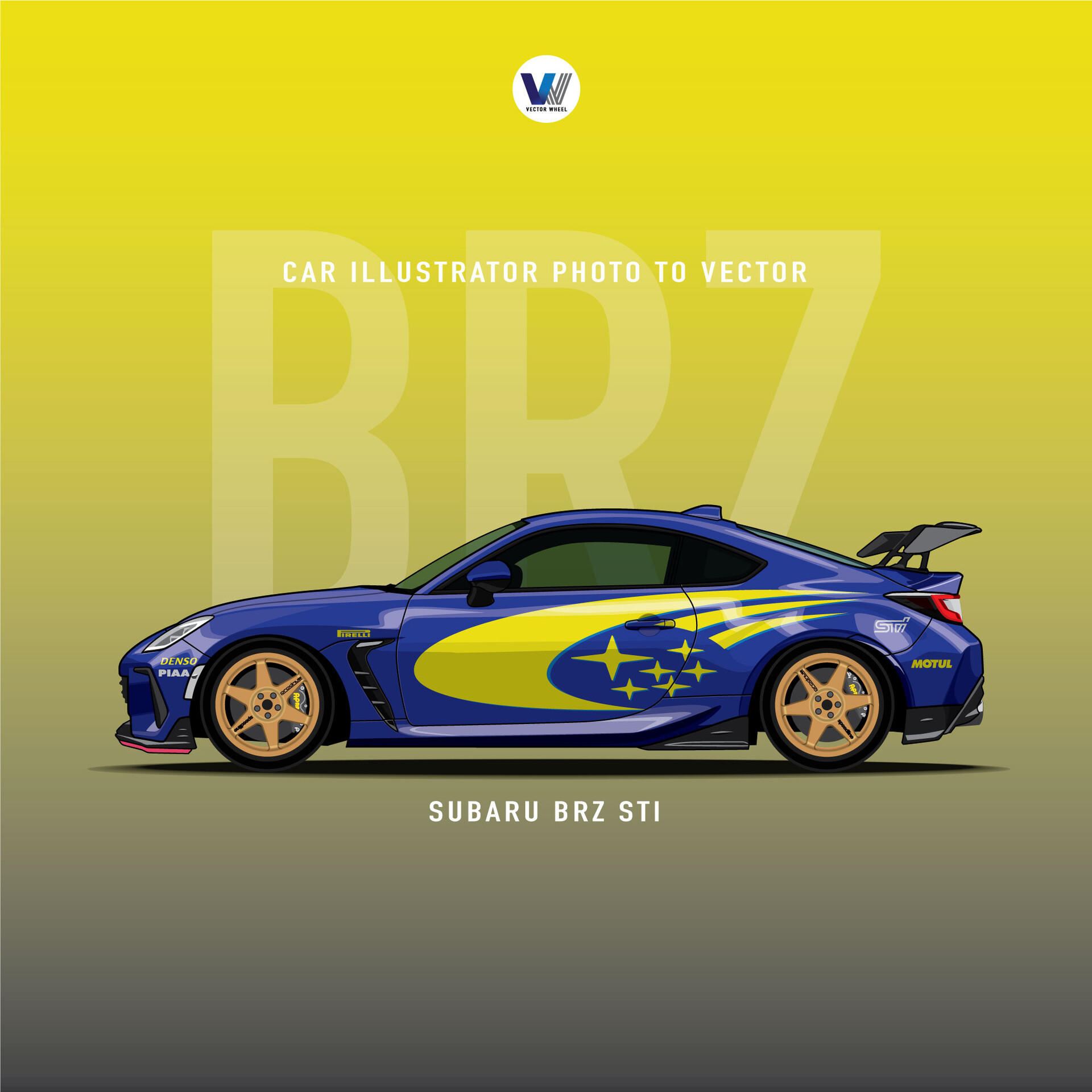 ArtStation - SUBARU BRZ STI/CAR ILLUSTRATOR PHOTO TO VECTOR