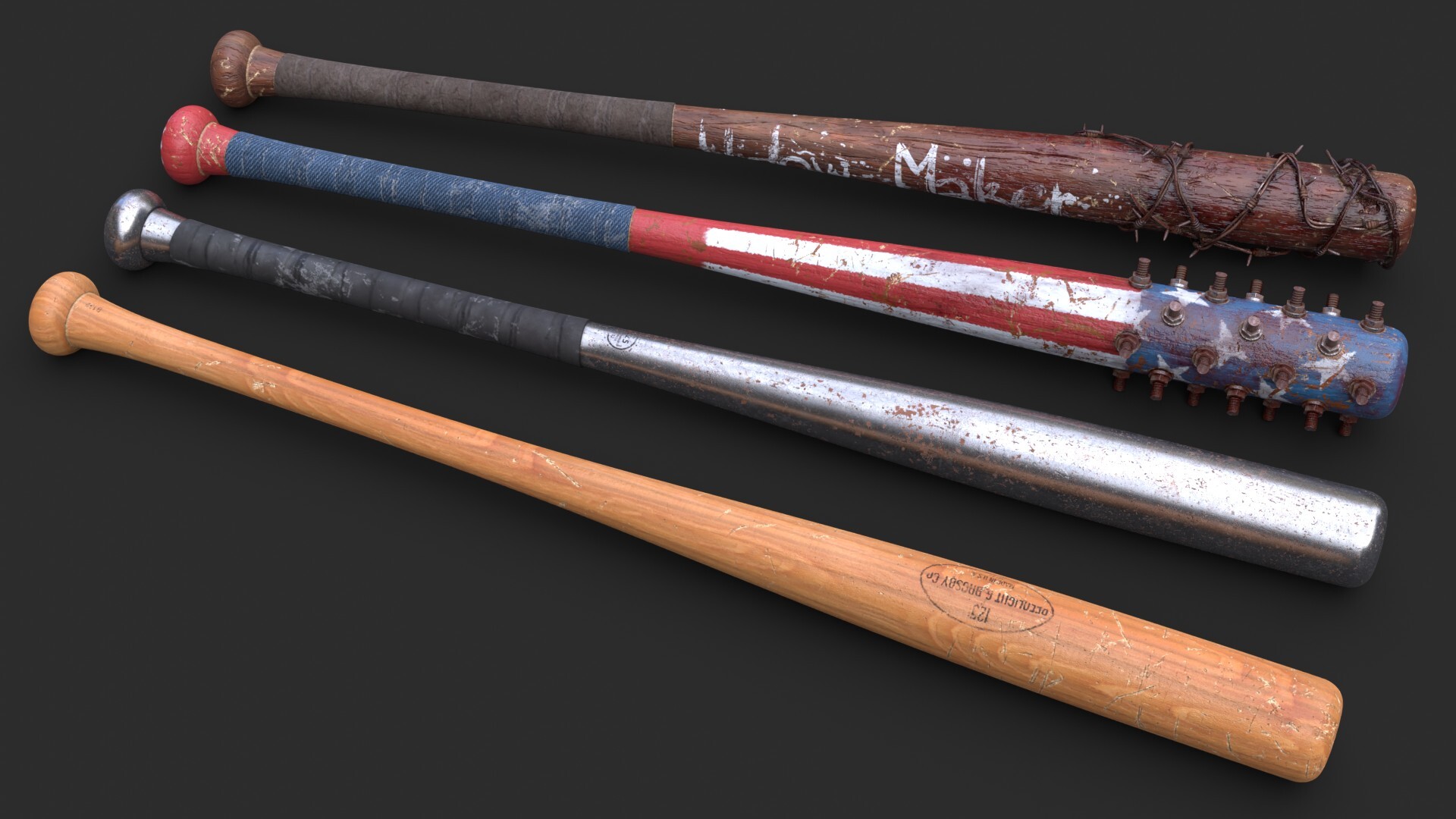 Romain Albenque - Baseball Bats Game Assets