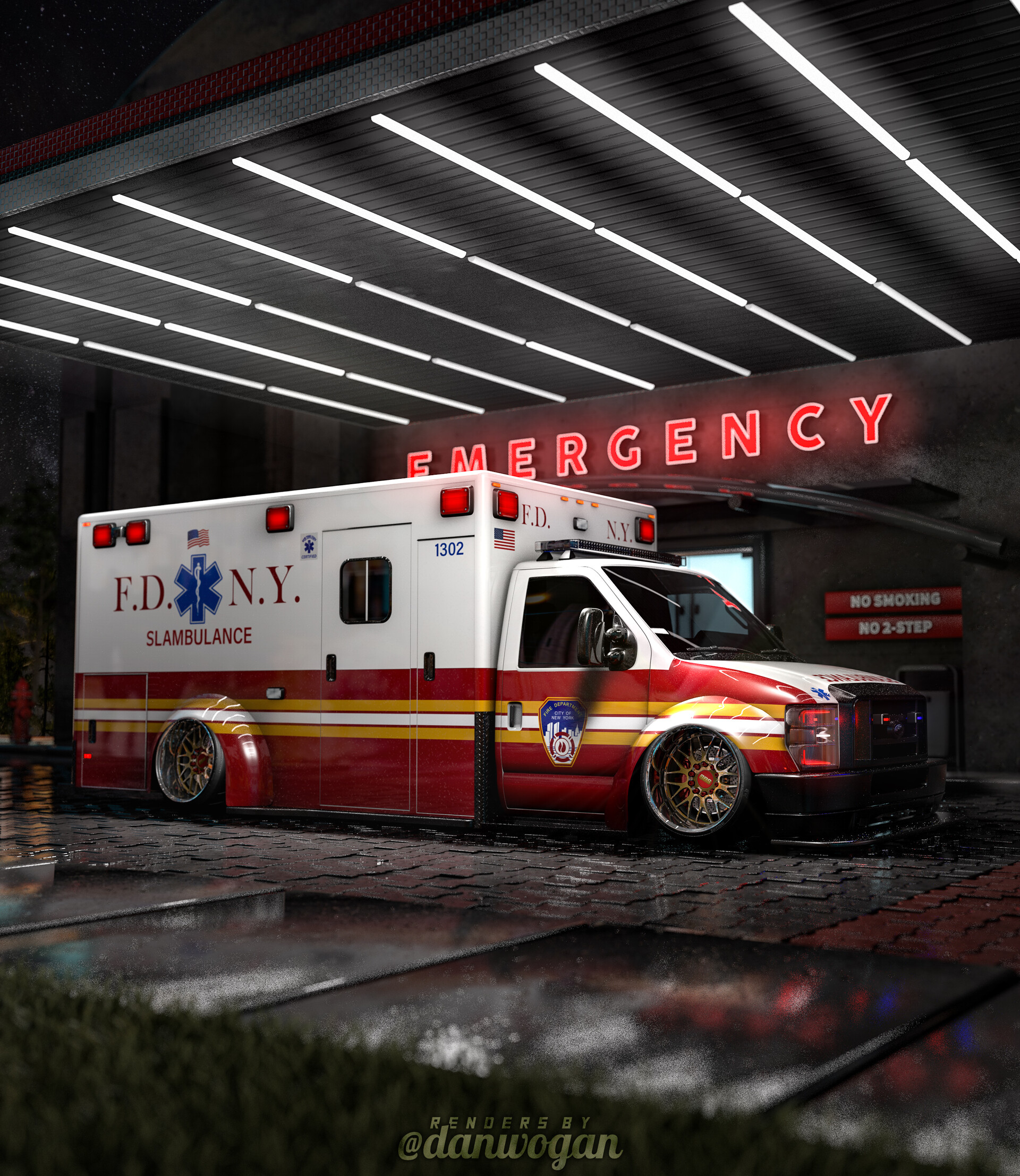 Daniel Wogan - Stanced Ambulance 3D Render