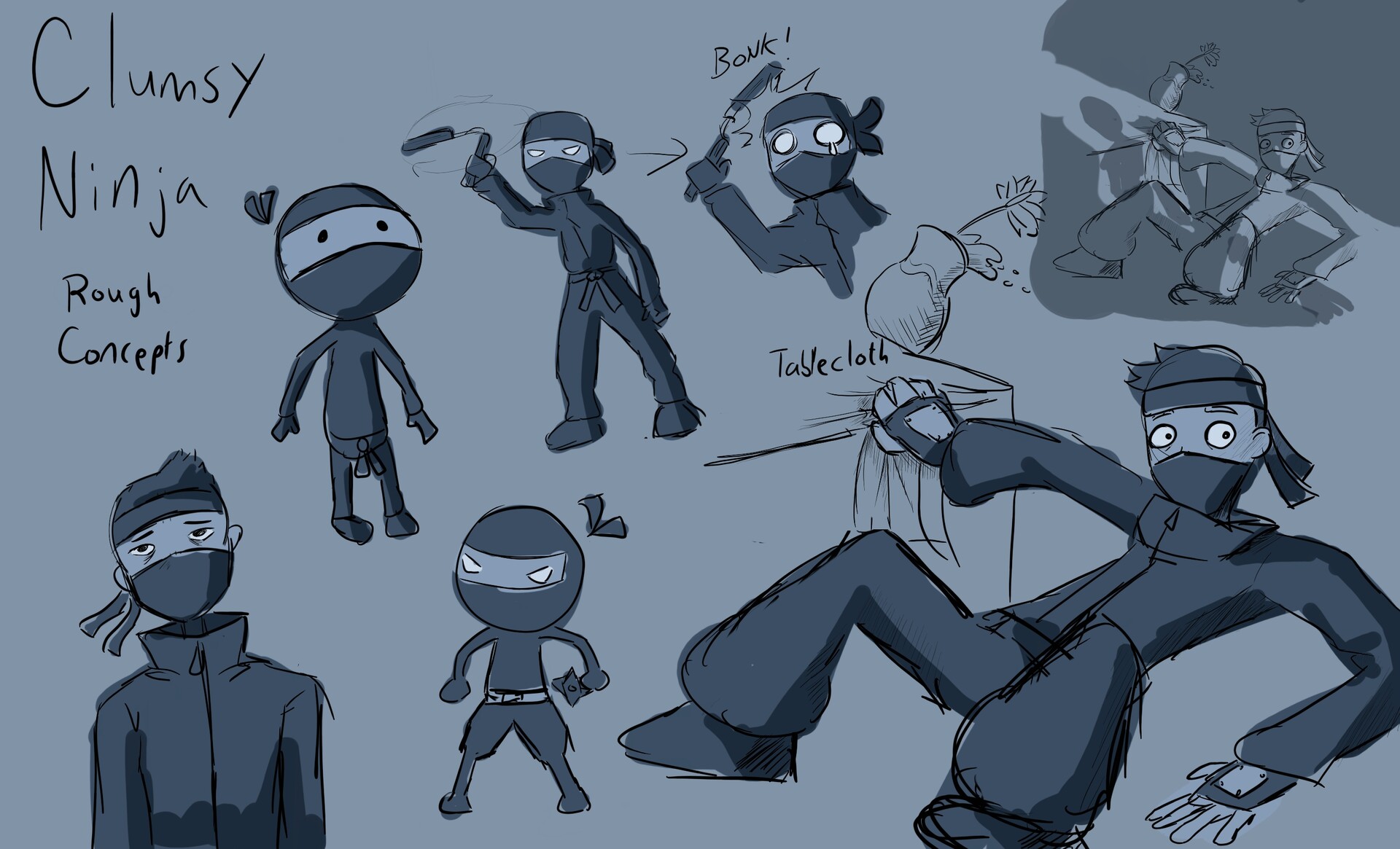 How To Draw Clumsy Ninja