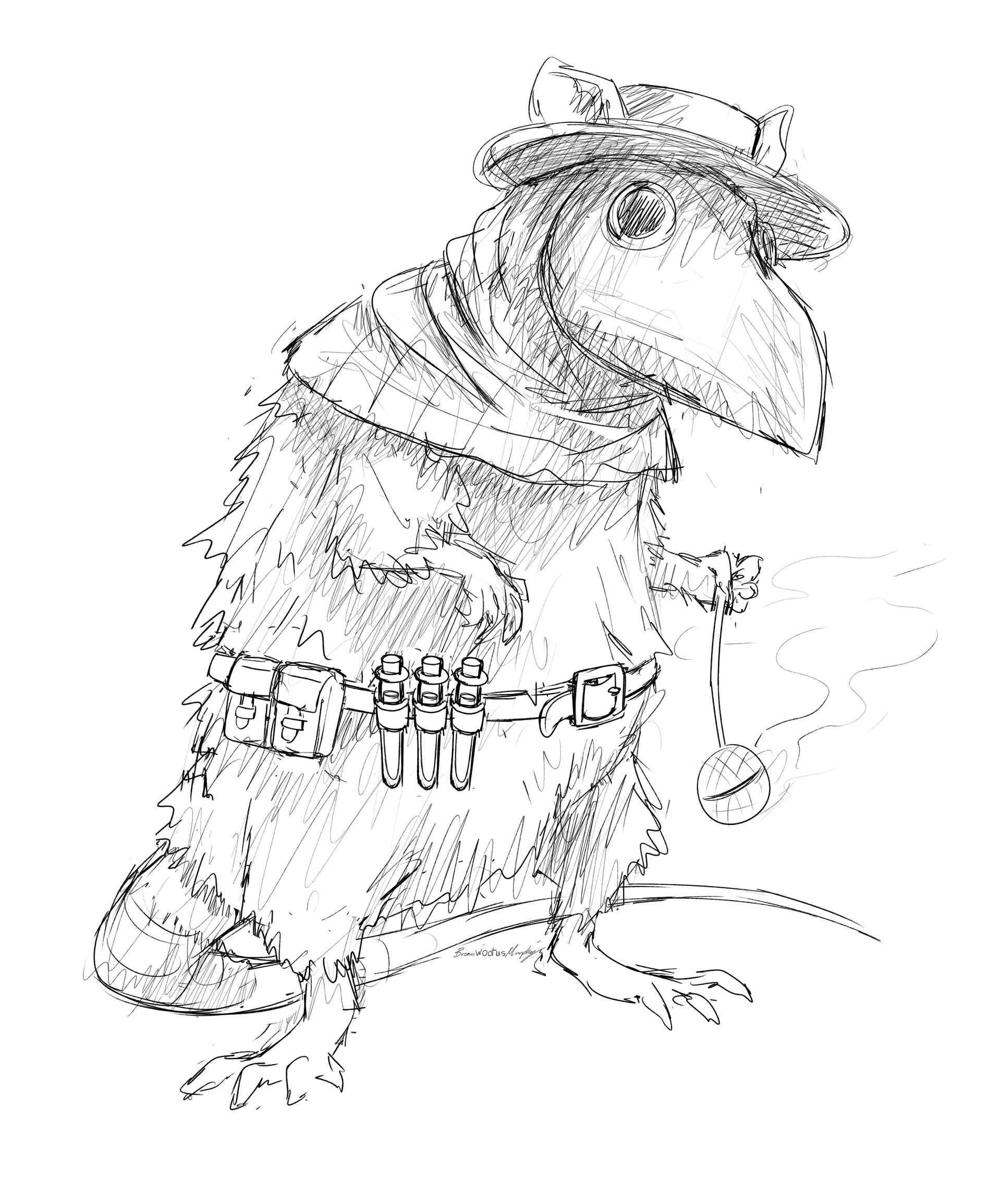 how to draw a plague rat