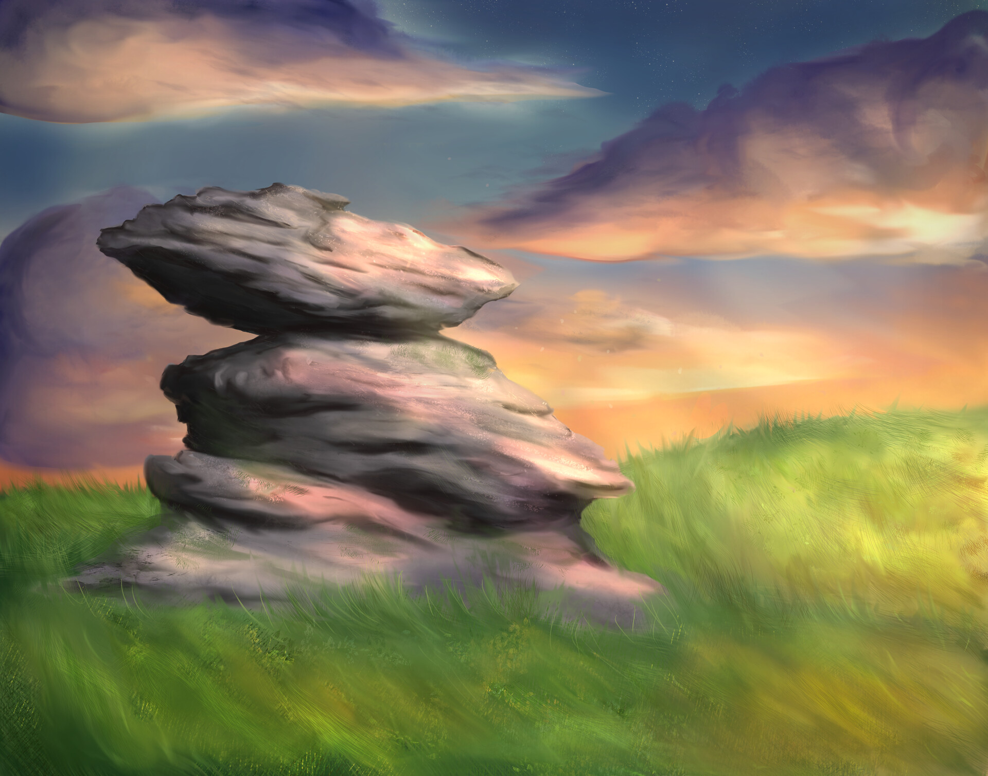 ArtStation - Rocks on a Hill