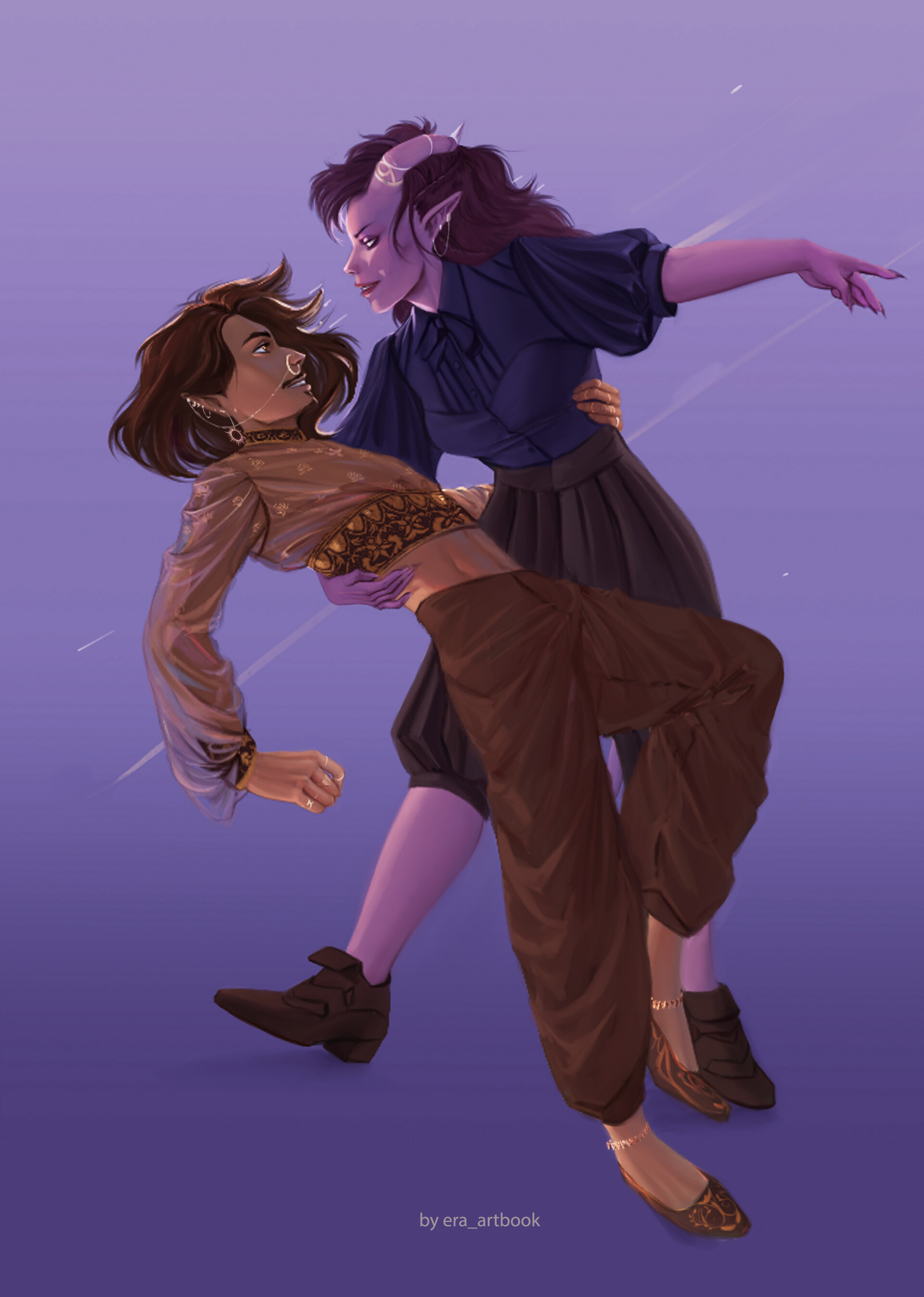 ArtStation - Dance under purple light