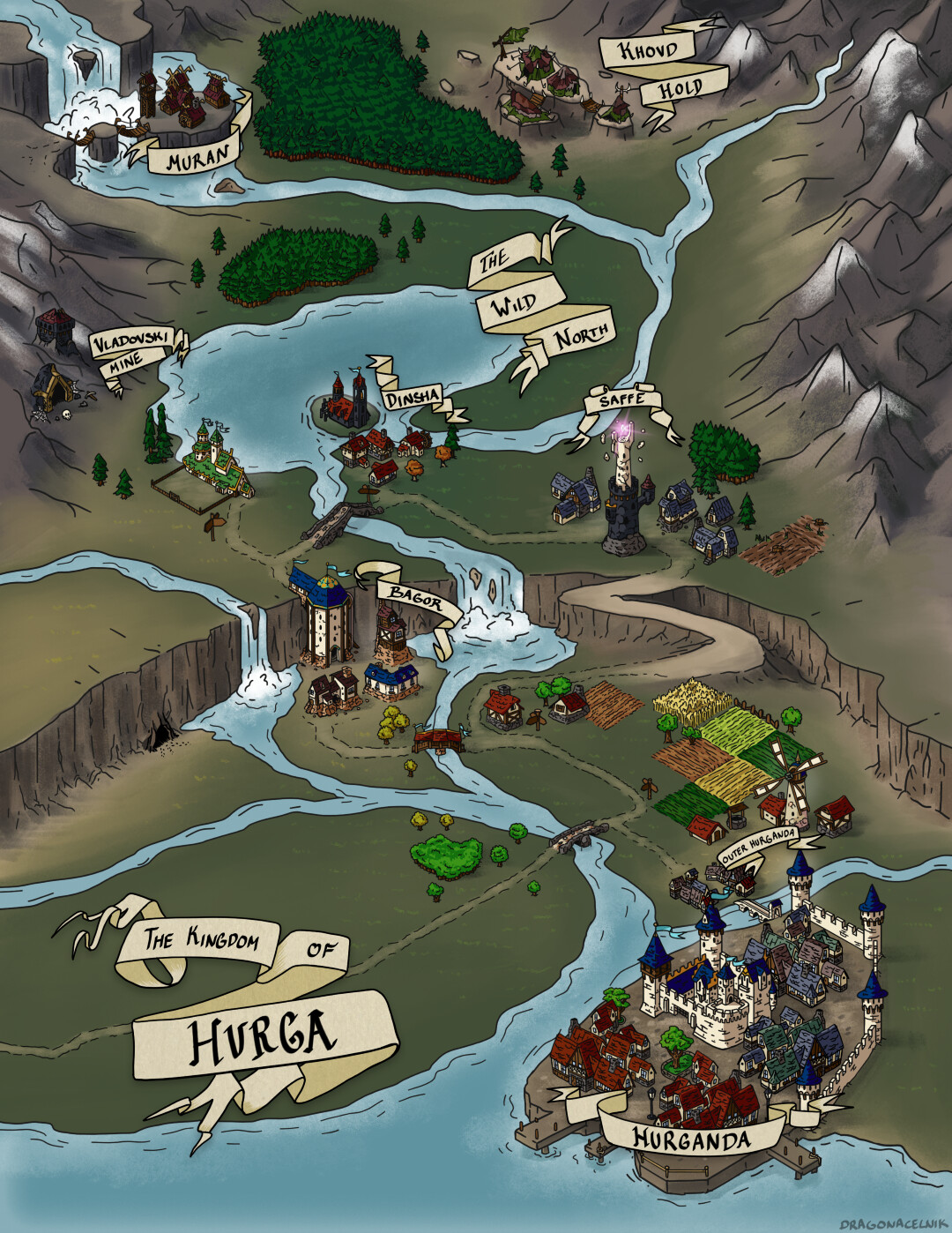 ArtStation - Map of Hurga - commission