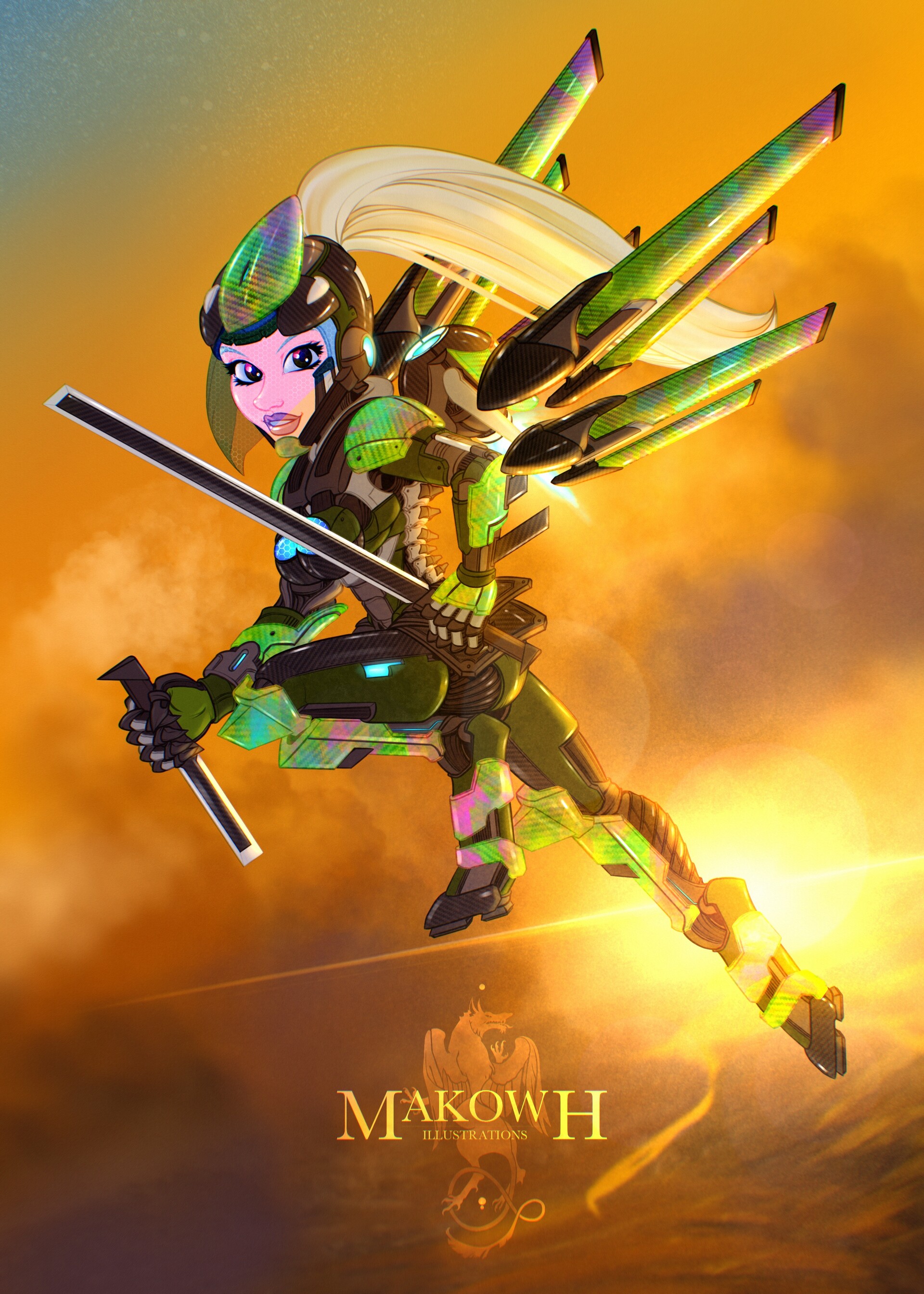 ArtStation - Hummingbird Mech Battlesuit