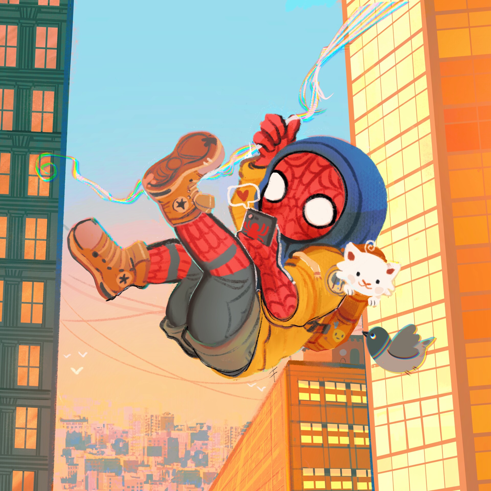 ArtStation - Spider man saved another cat