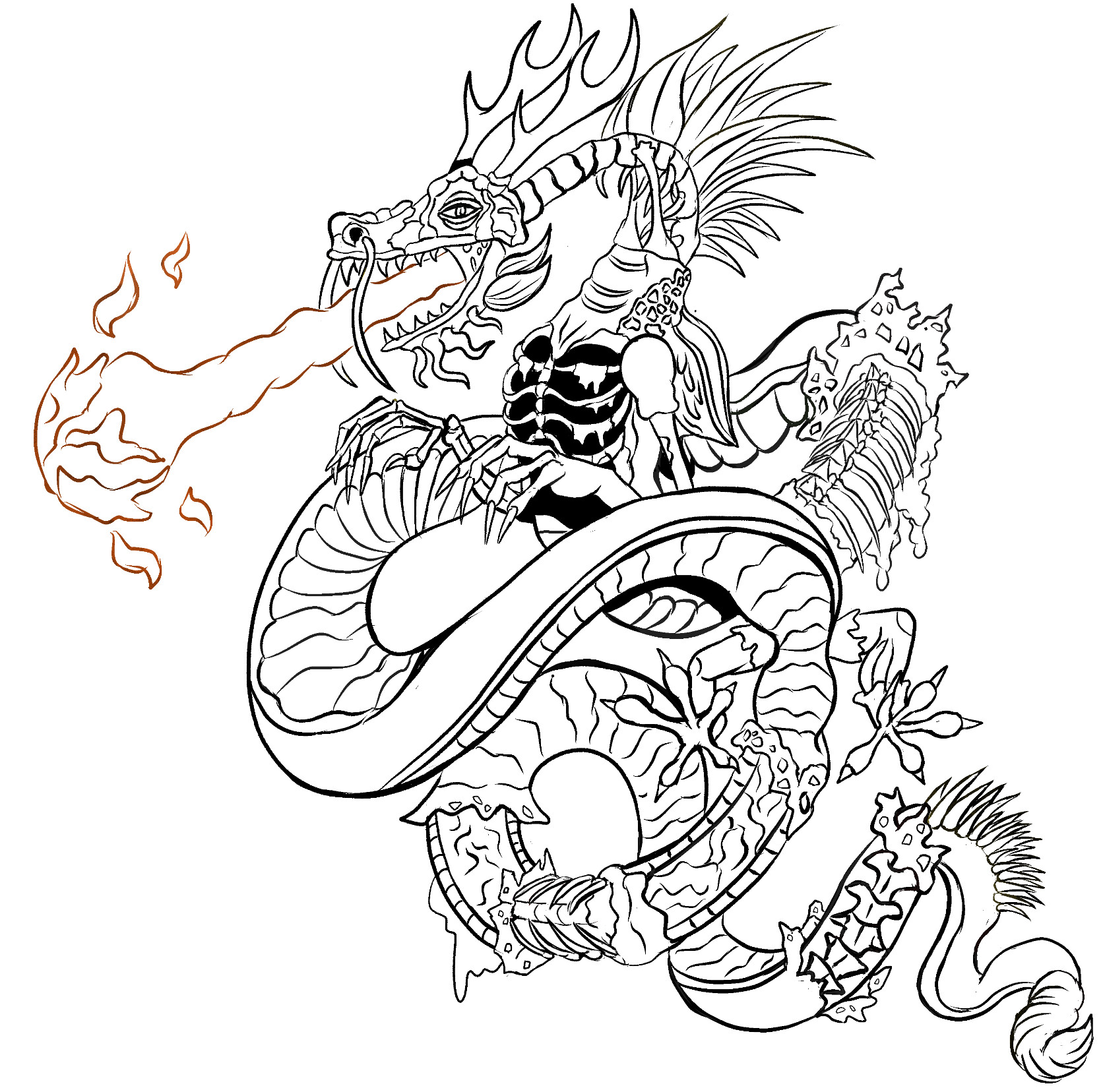 zombie dragon coloring pages