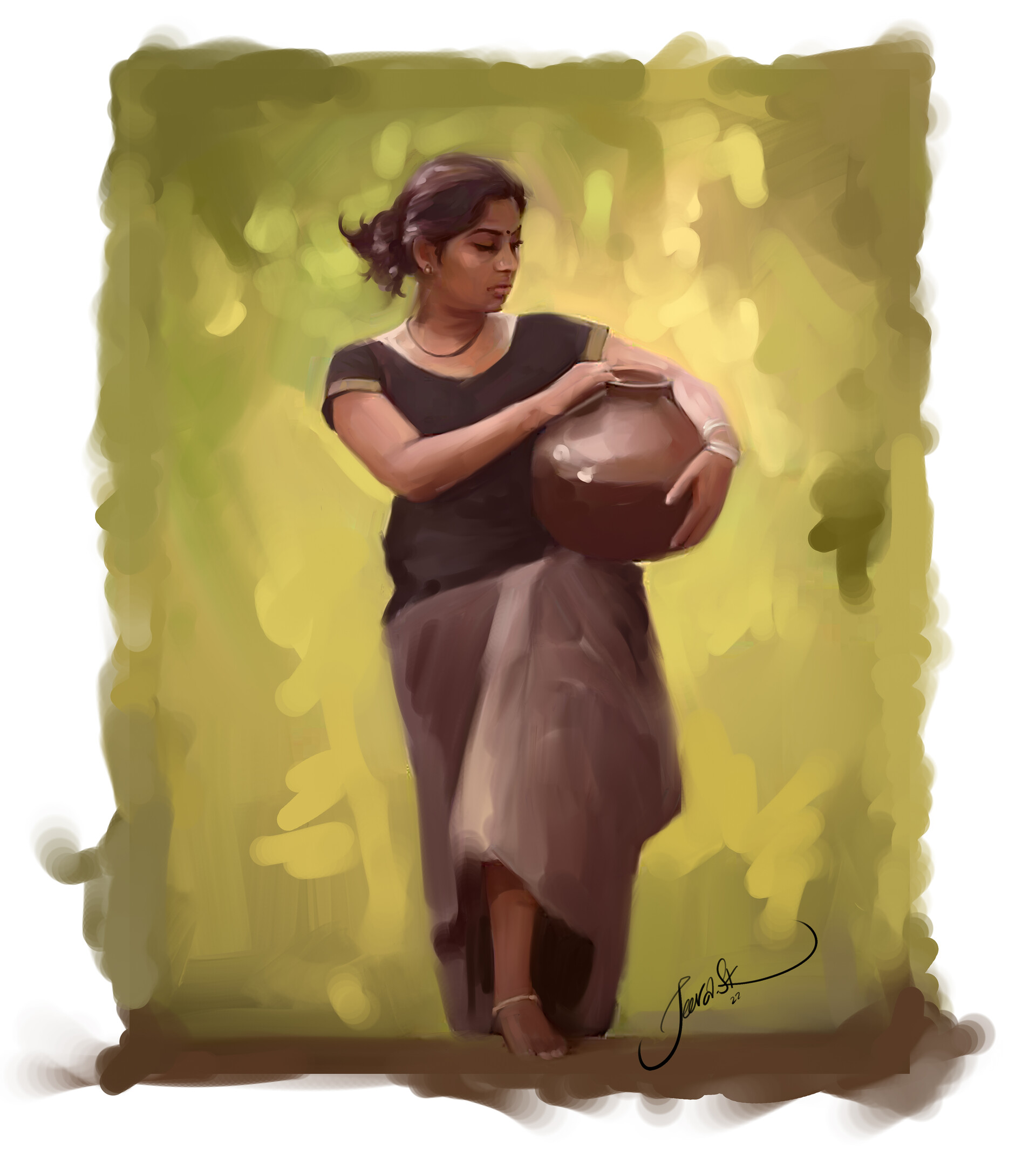 ArtStation - Traditional Girl Artwork 2022 #painting #art