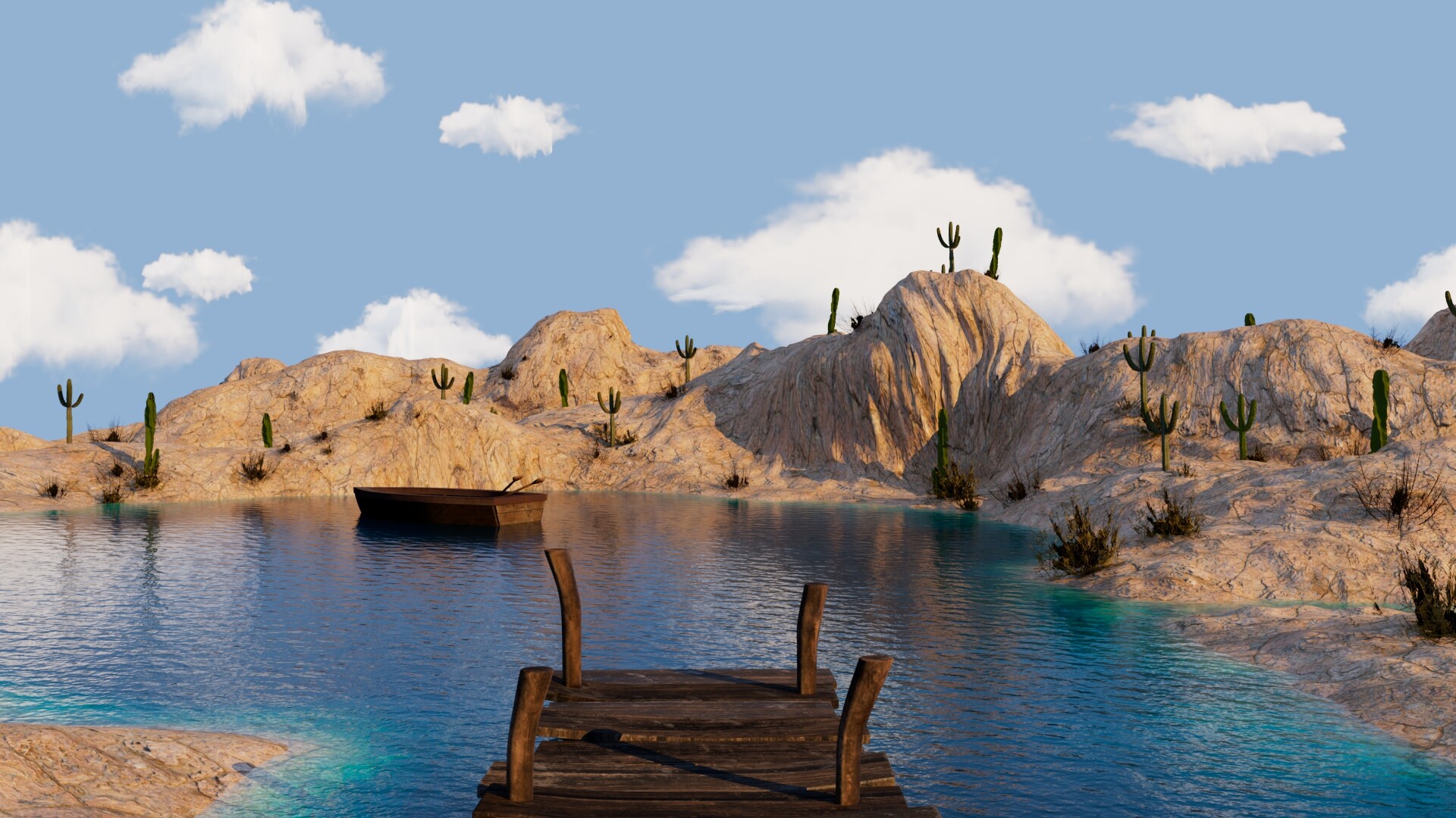 ArtStation - The Desert Lake