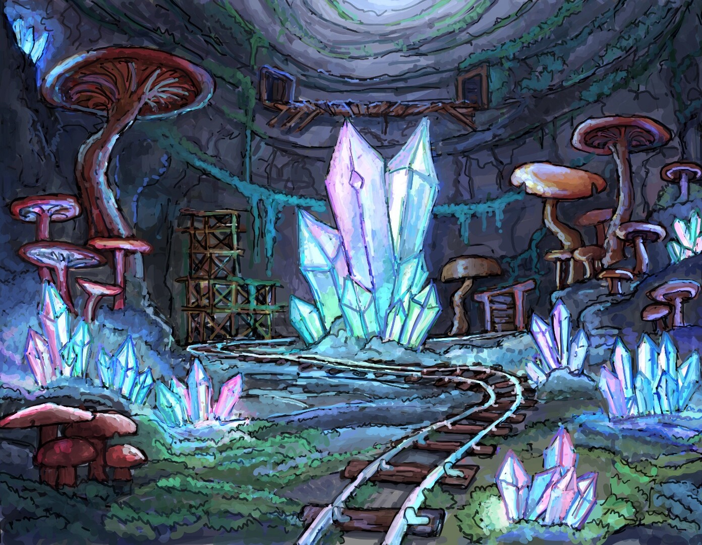 ArtStation - a series of drawings about mines