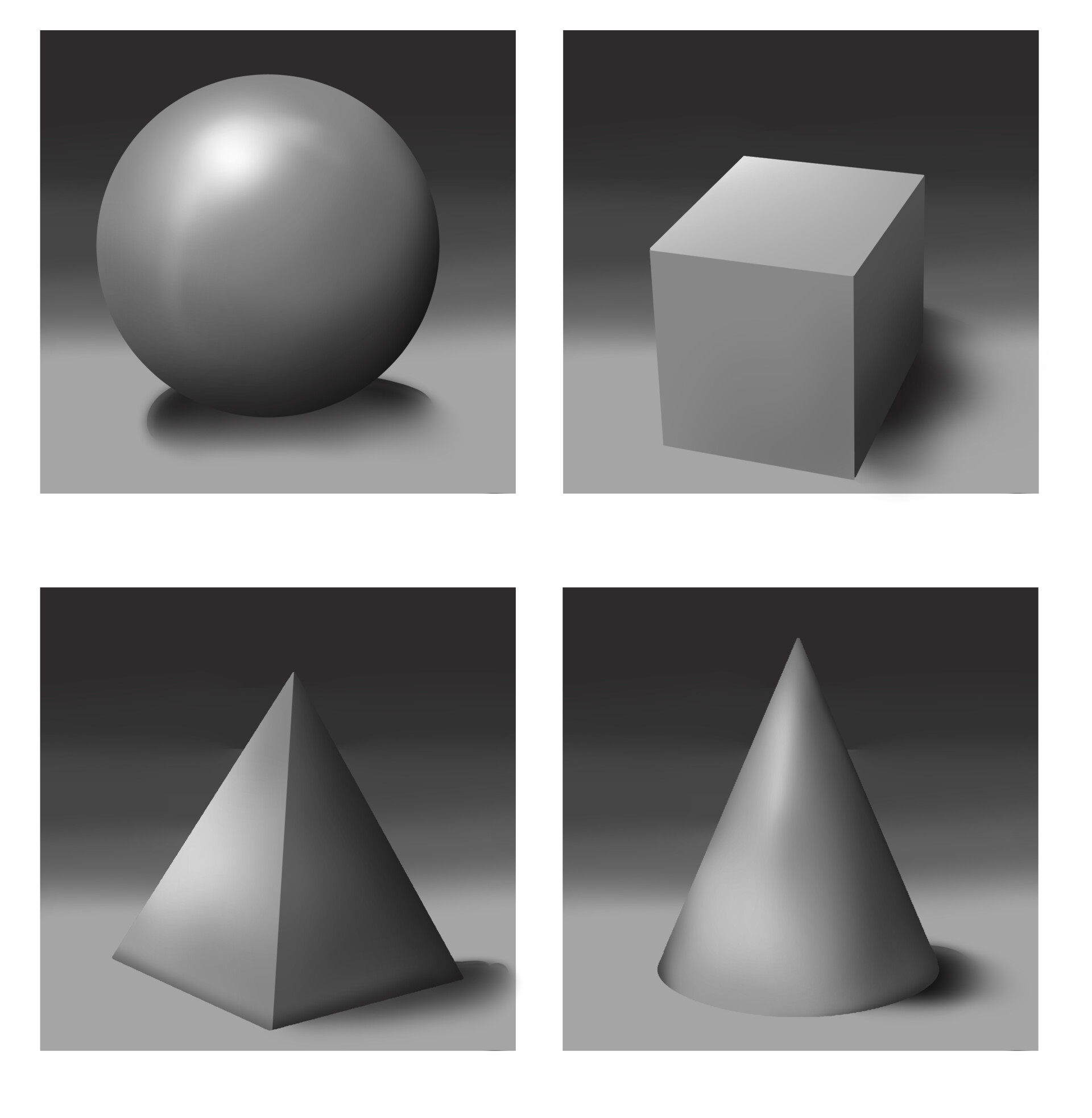 Black And White 3d Shapes