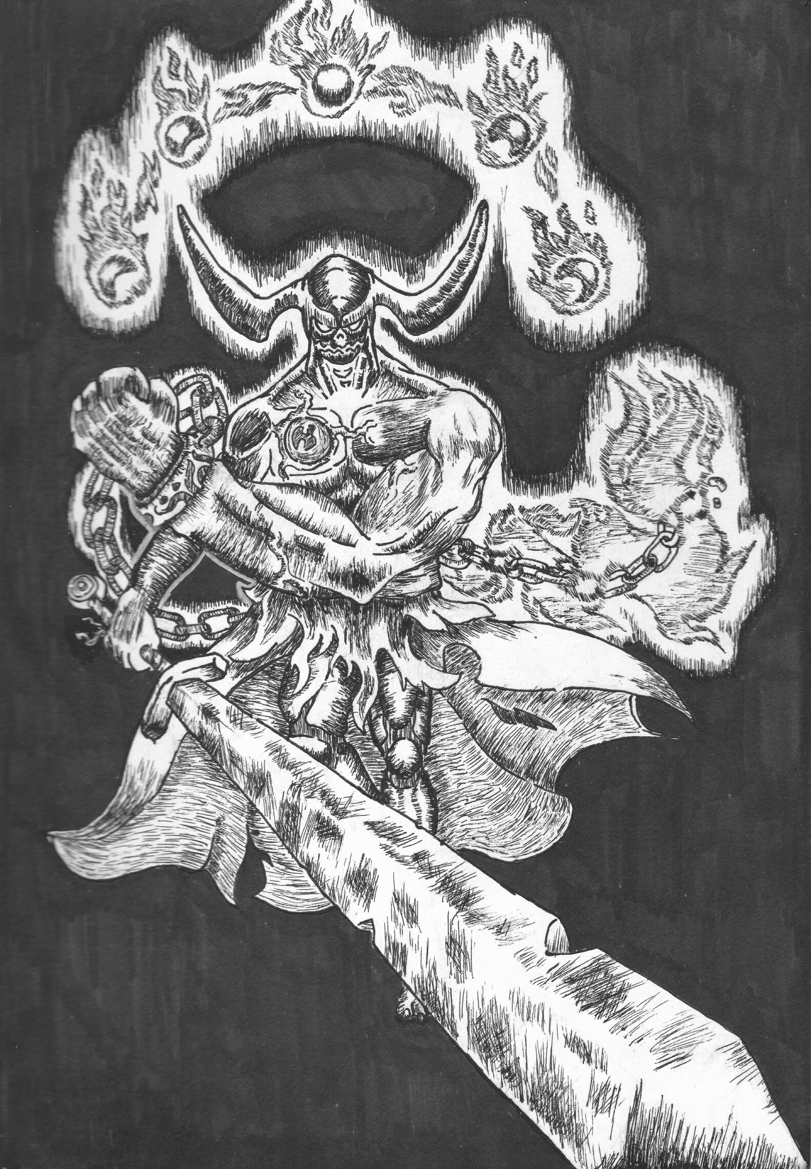 ArtStation - Ink Drawing - Demon Moons