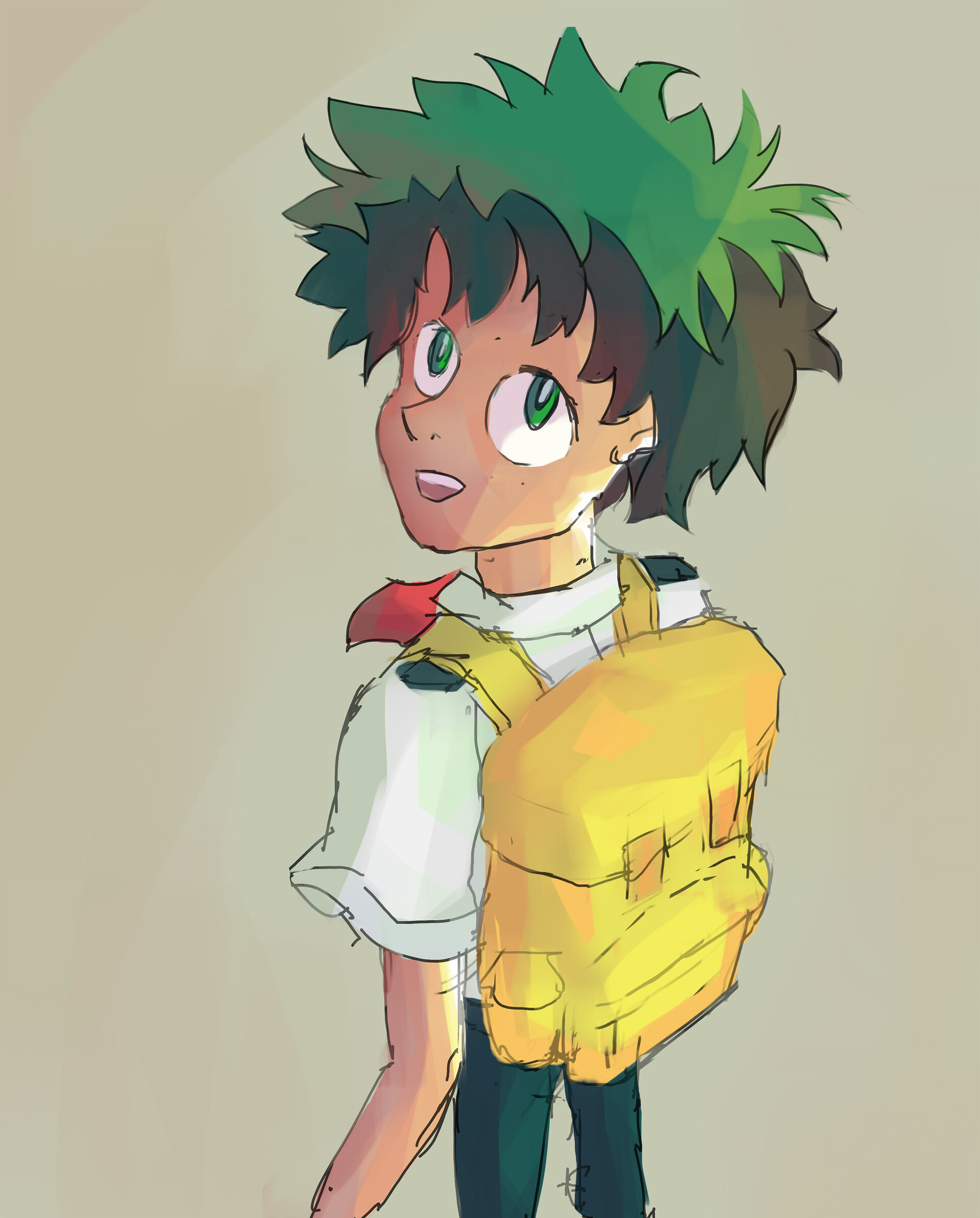 ArtStation - Deku fanart / dynamic poses and color management