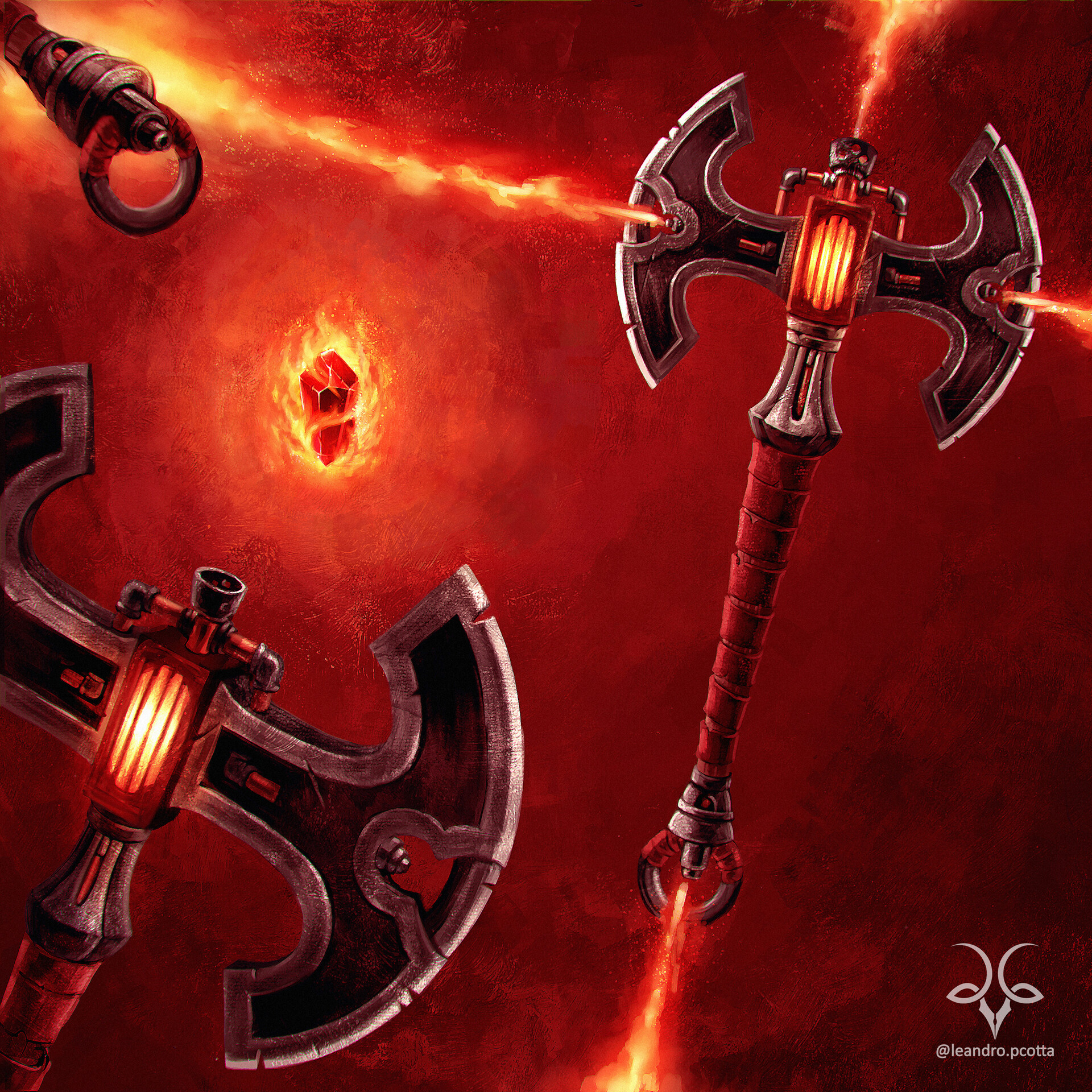 ArtStation - Fantasy Fire Axe