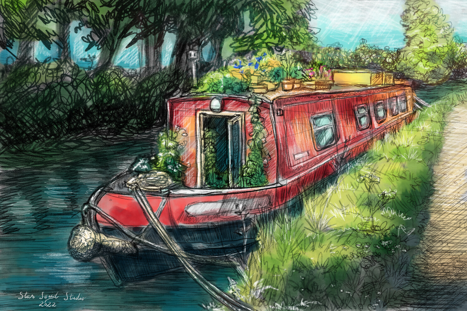 ArtStation - Red Boat Portrait