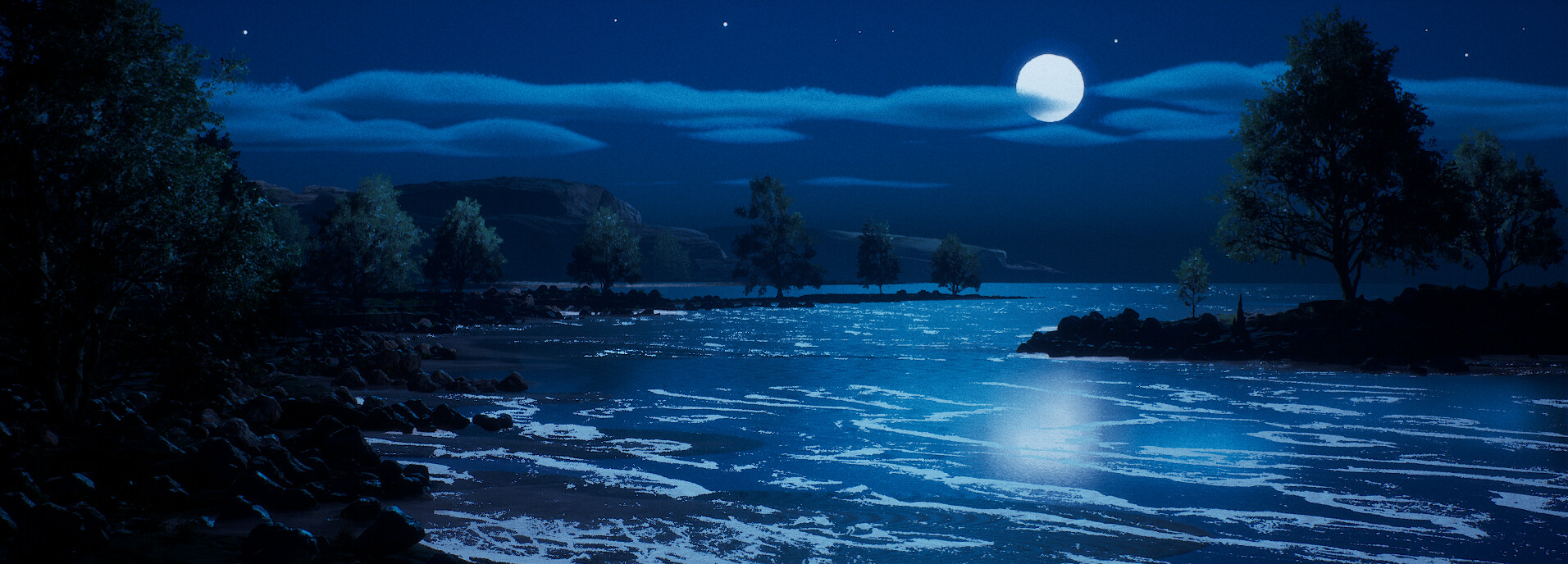 Marius Venter - Moonrise at the ocean | UNREAL ENGINE