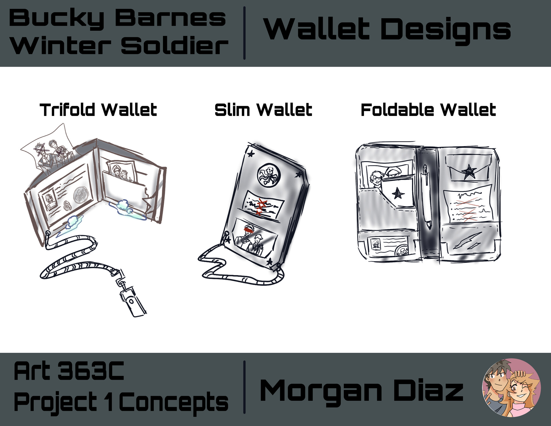 ArtStation - Bucky Barnes Wallet Prop Concept Designs 2022