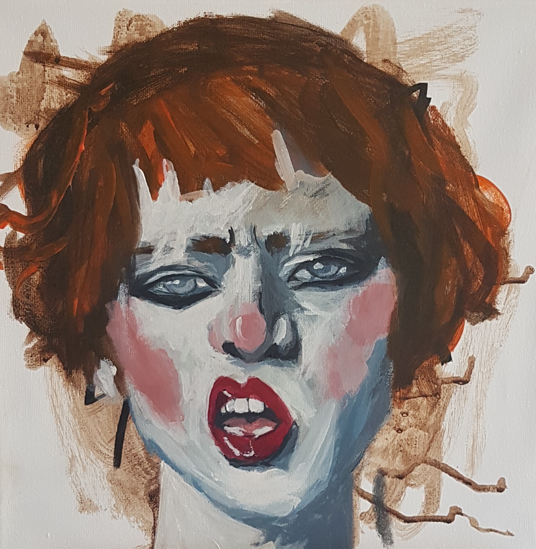 ArtStation - acrylic portait of a ginger woman