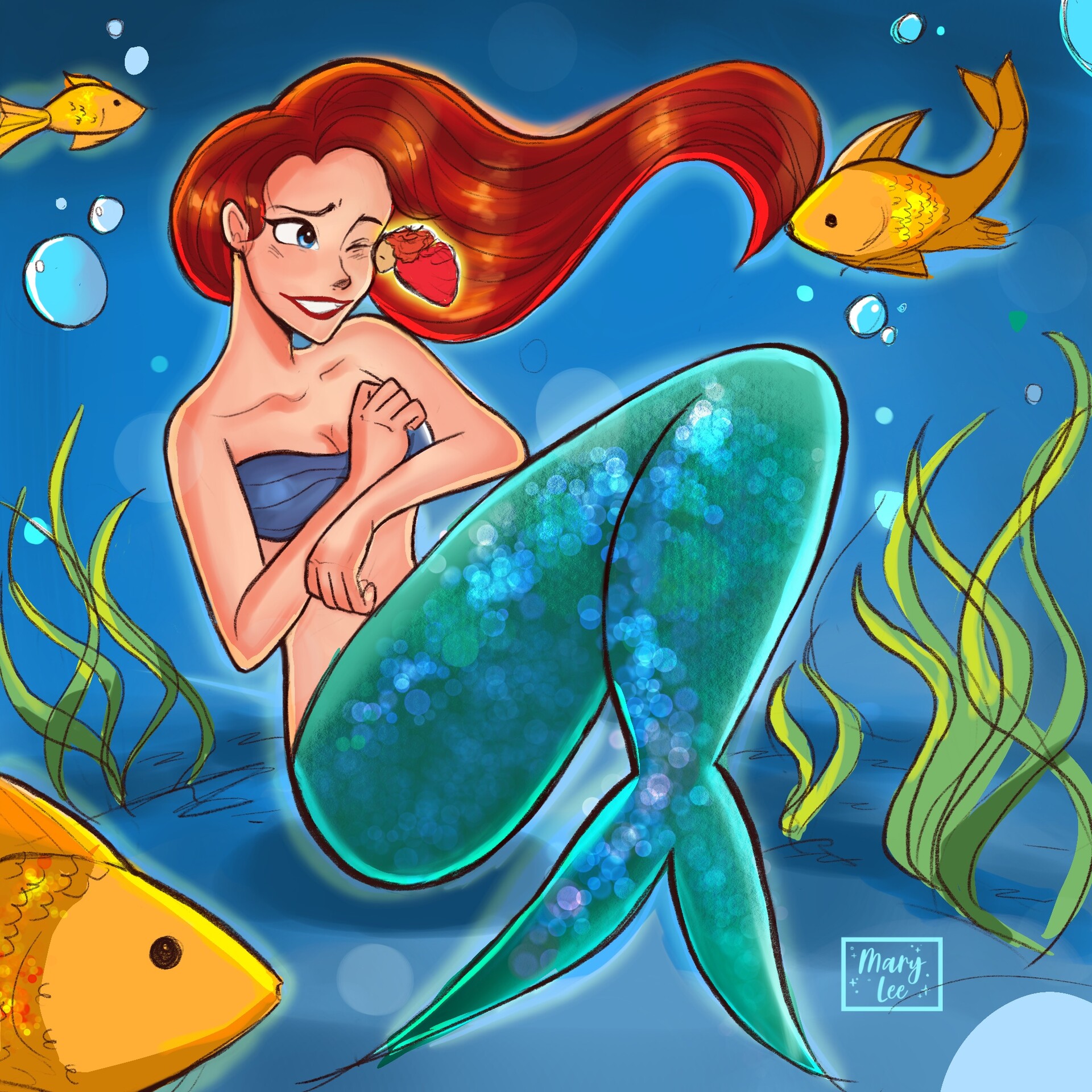 ArtStation - Ariel and Ponyo crossover