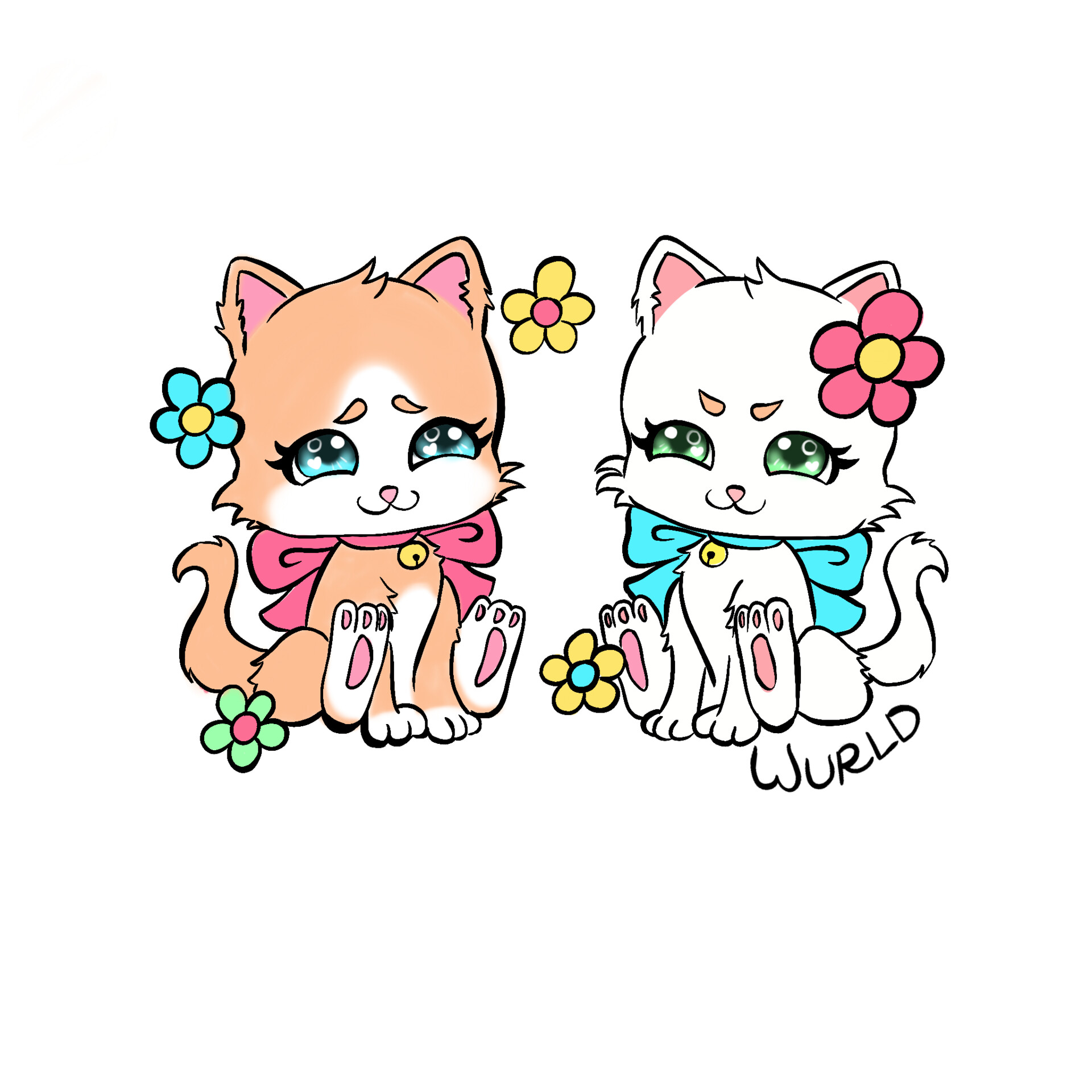 ArtStation - Two cute kitties