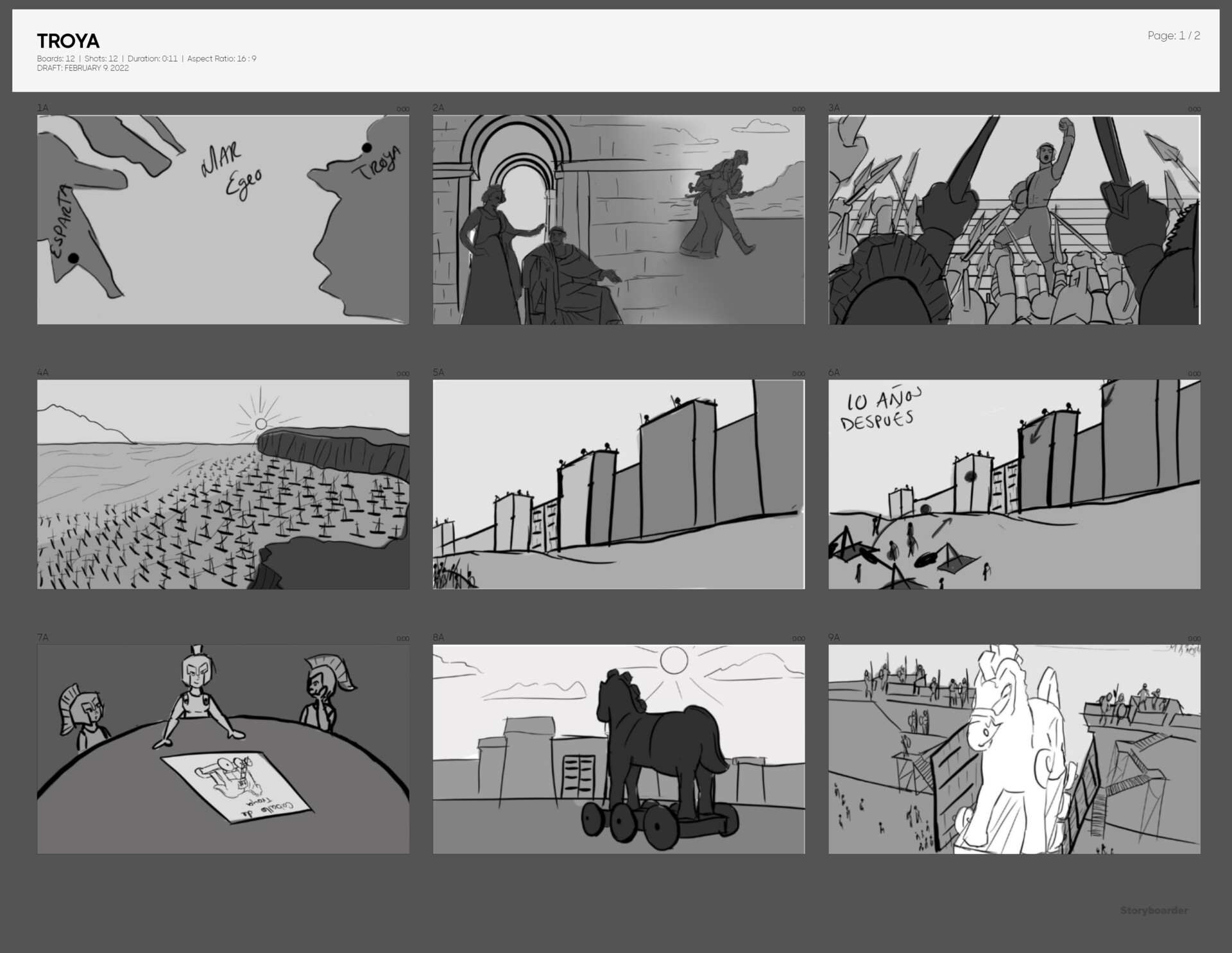 ArtStation - Storyboard Practice: Troya