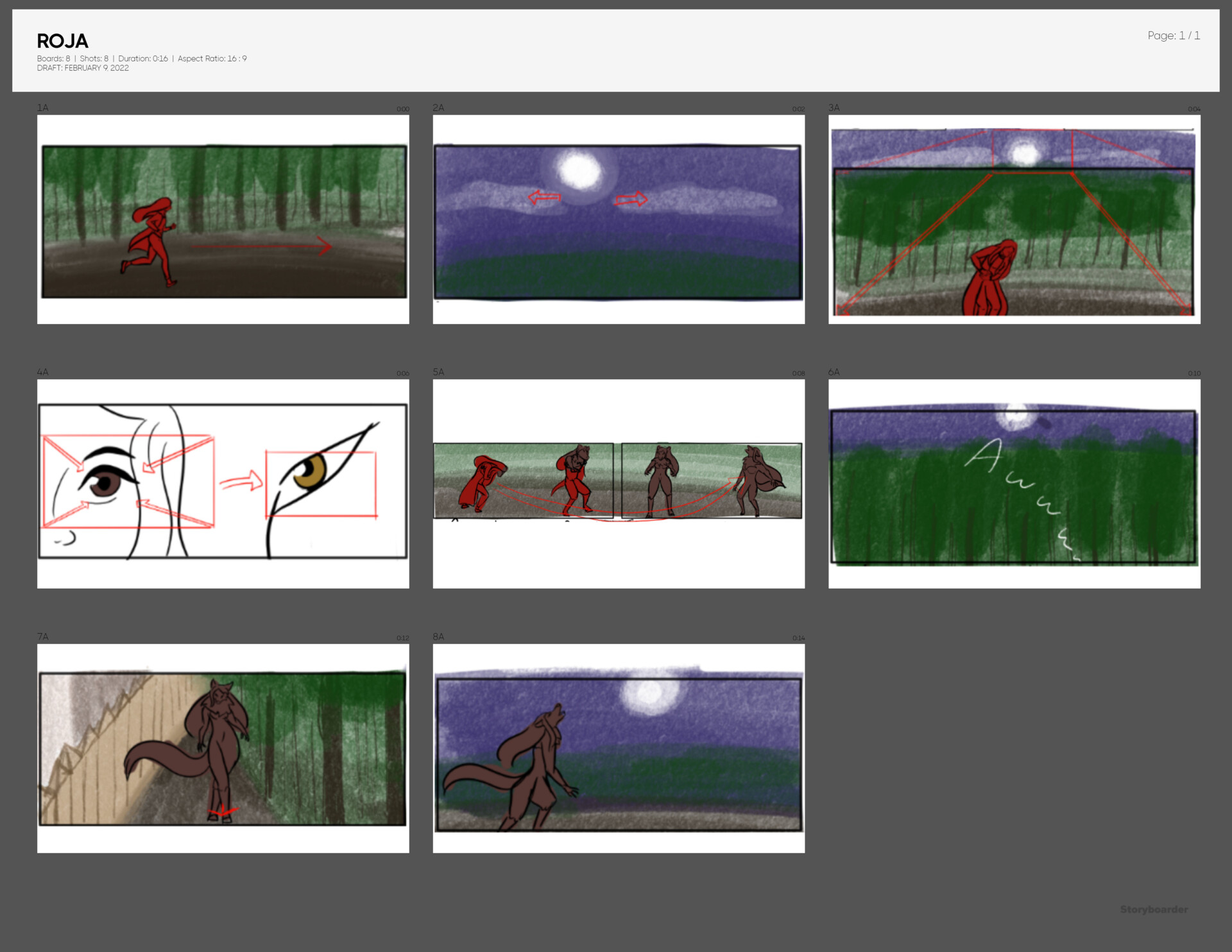 ArtStation - Storyboard Practice: little red riding hood
