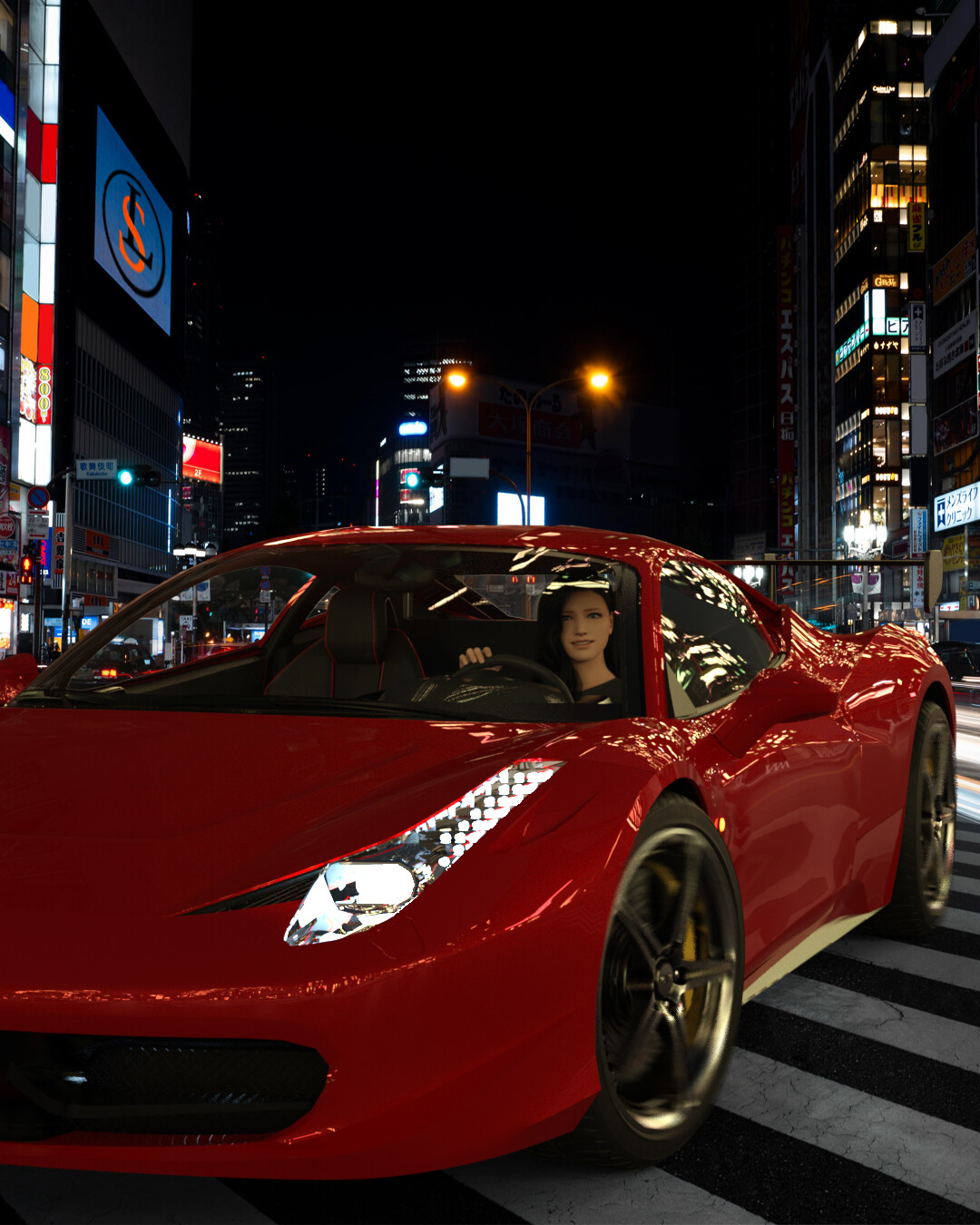 ArtStation - Girl in car