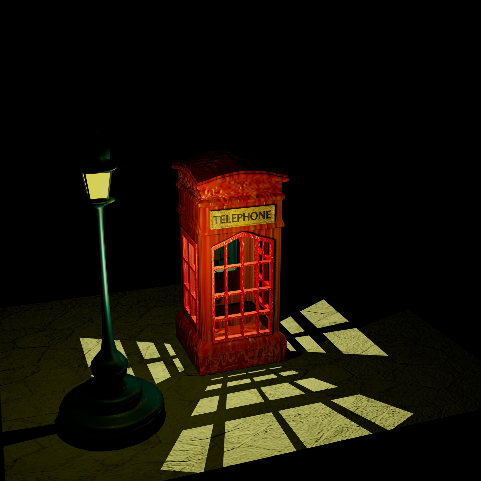 ArtStation - Vintage Phonebooth modelled & rendered in MAYA