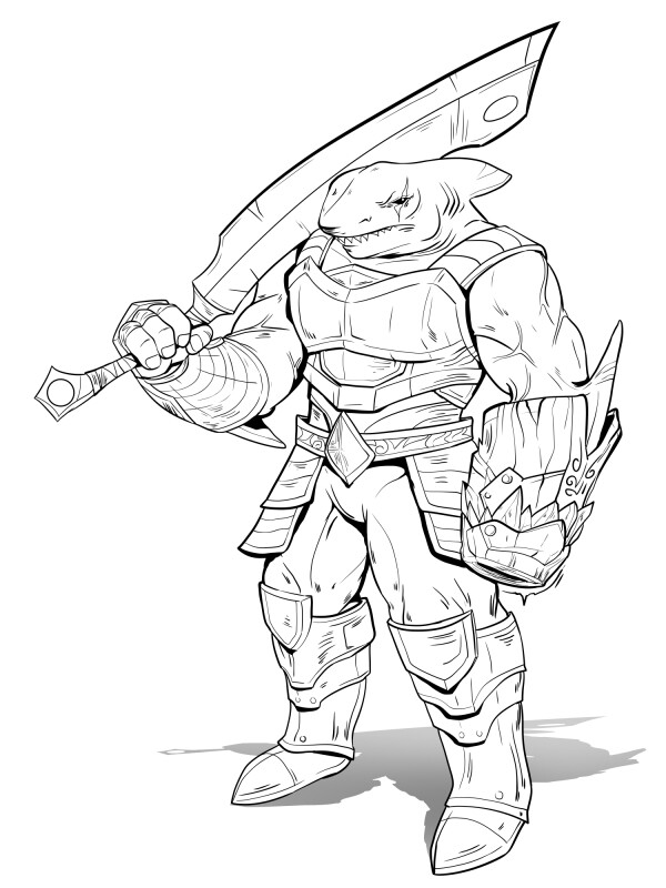 ArtStation - The KIng-Shark Barbarian