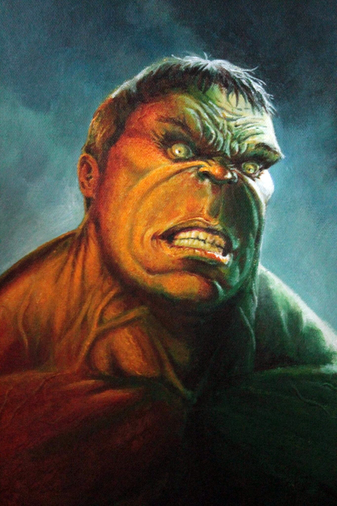 ArtStation - hulk acrylic painting