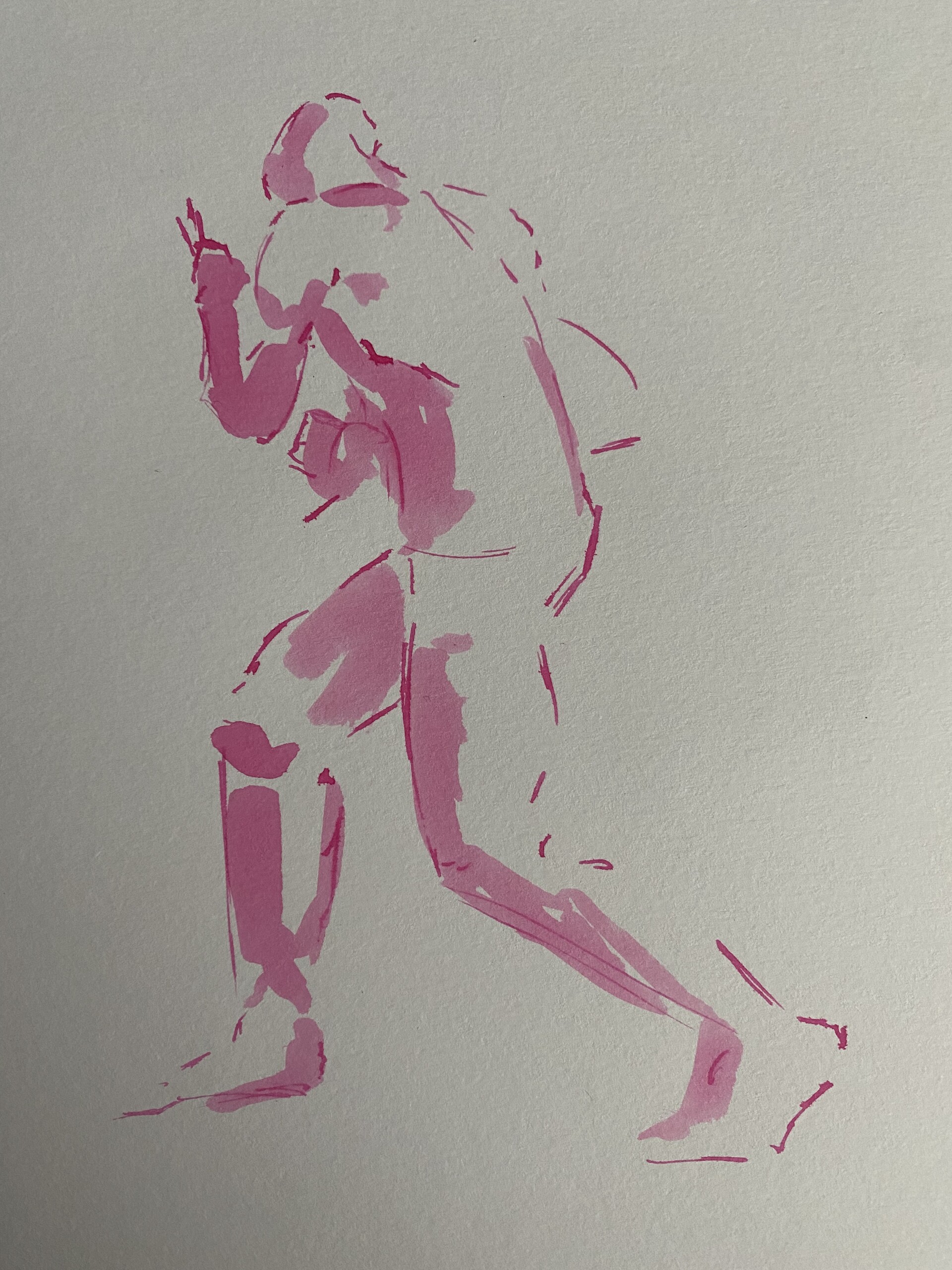 ArtStation - Figure drawing with red ink