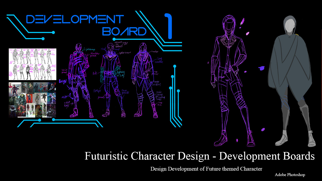 ArtStation - Futuristic Character Design - Development Boards