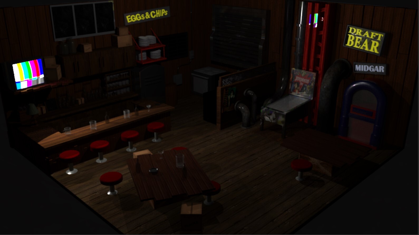 ArtStation - Tifa's Bar The 7th heaven from Final Fantasy 7.