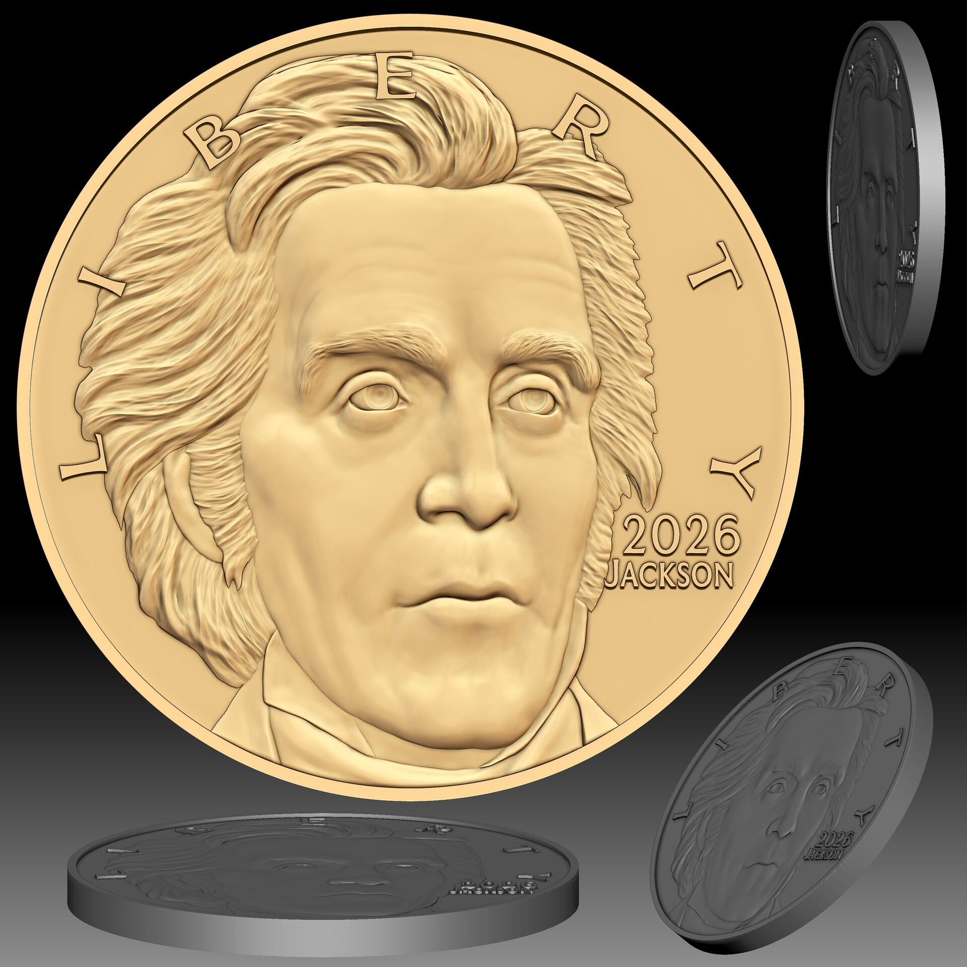 ArtStation - Coin portrait - US president Jackson