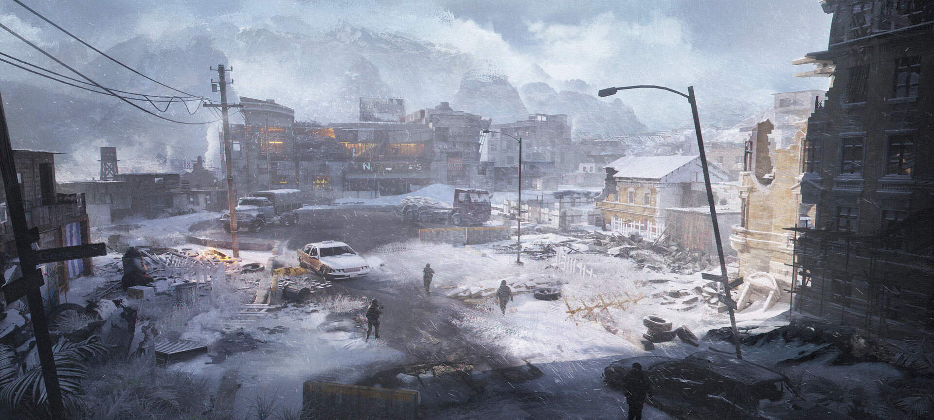 ArtStation - Blizzard town after the war