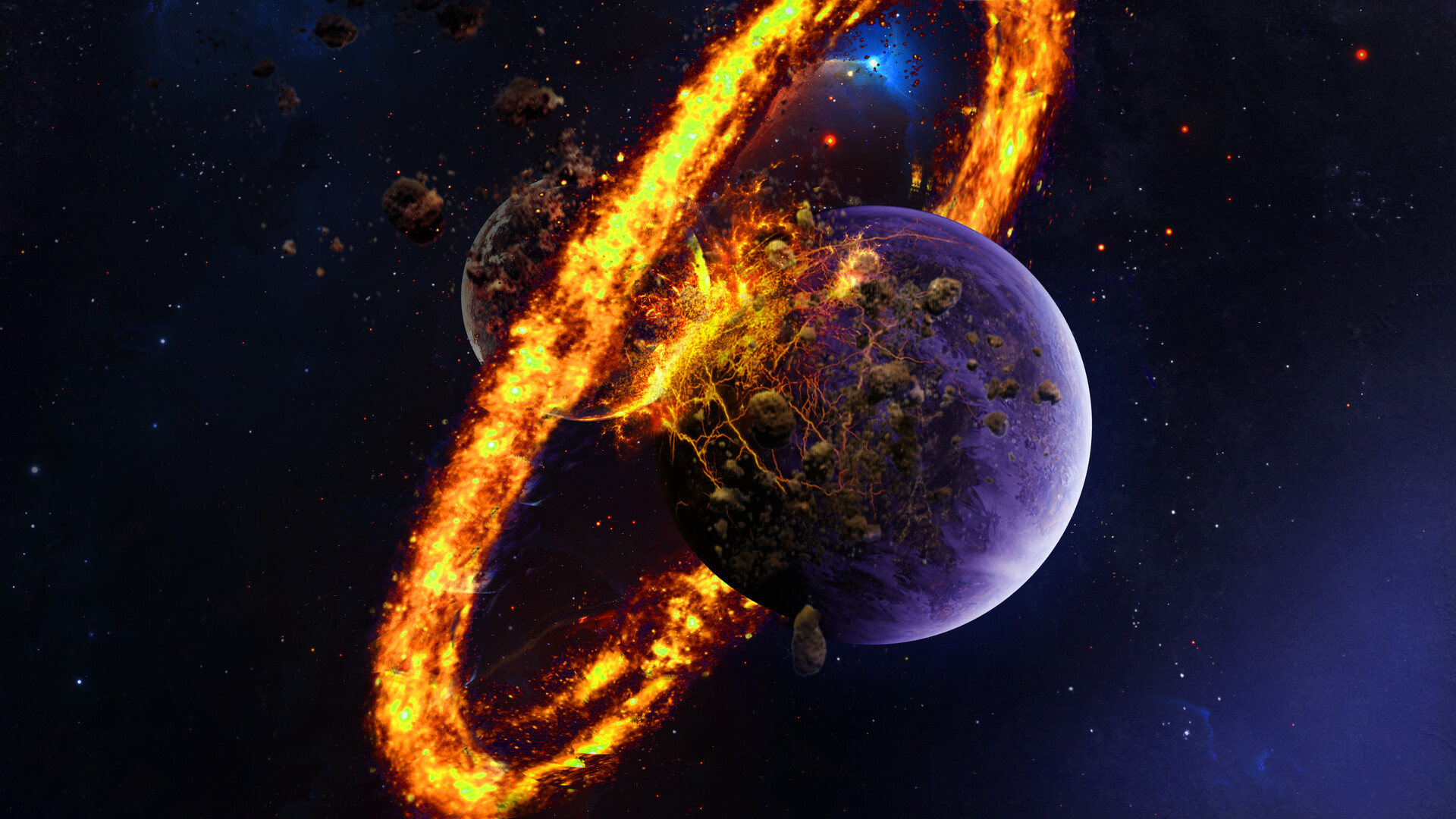 Planets Exploding Wallpaper