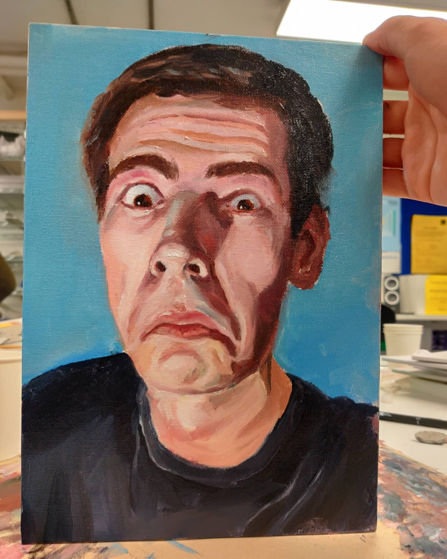 ArtStation - self portrait freehand painting