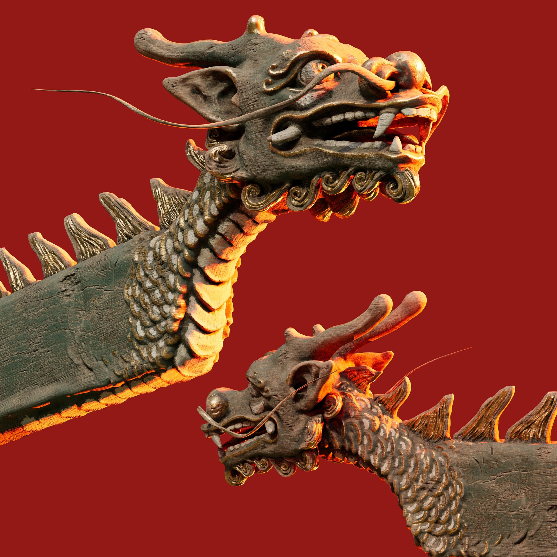 ArtStation - China_Tradition_Wood Dragon