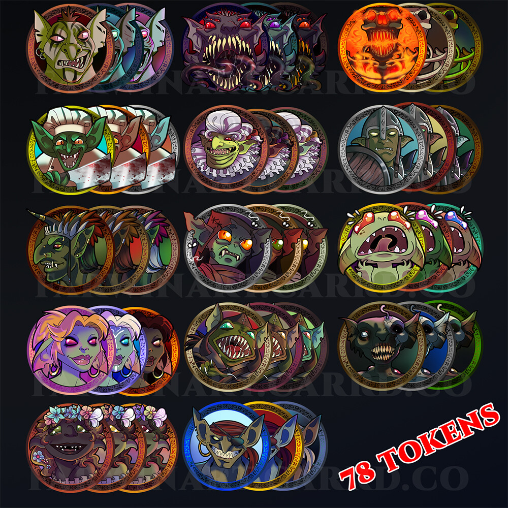 ArtStation - VTT Roll20 Goblin Tokens