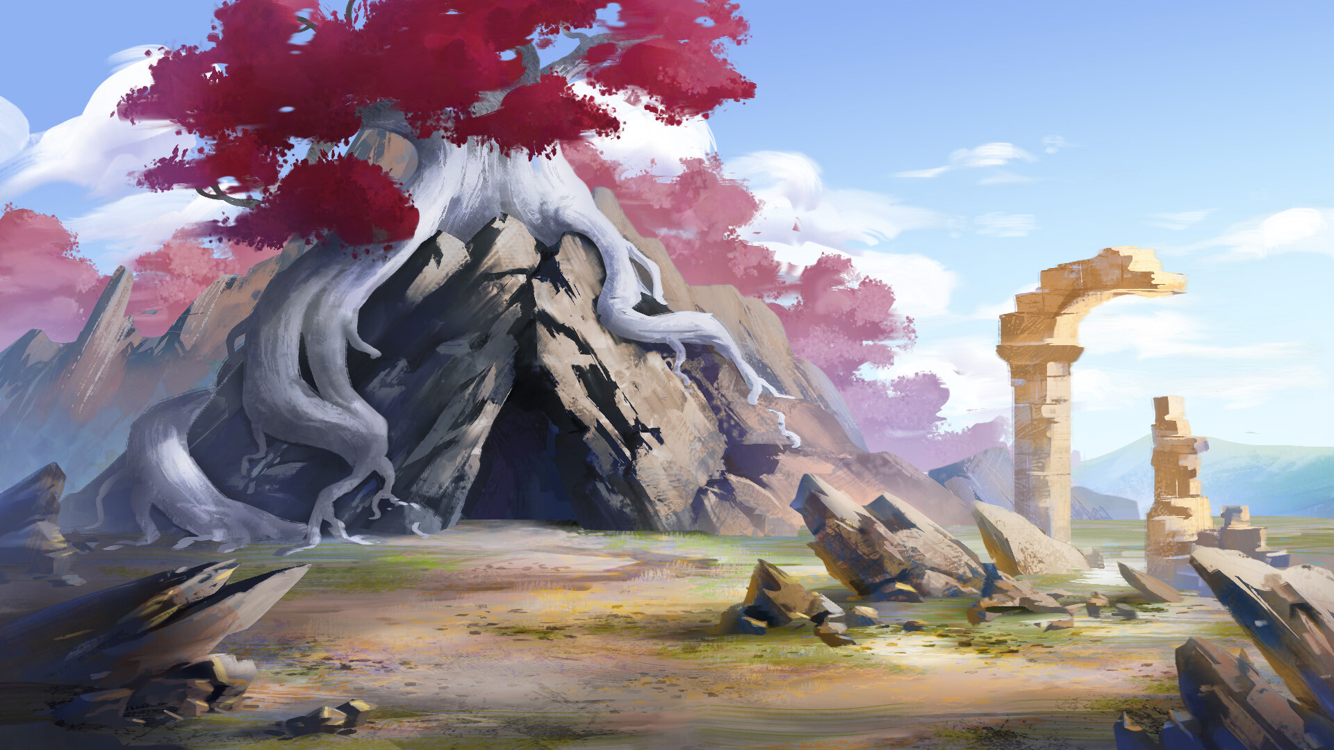 Cave under the tree by Sofiia Bondareva : r/ImaginaryCaves