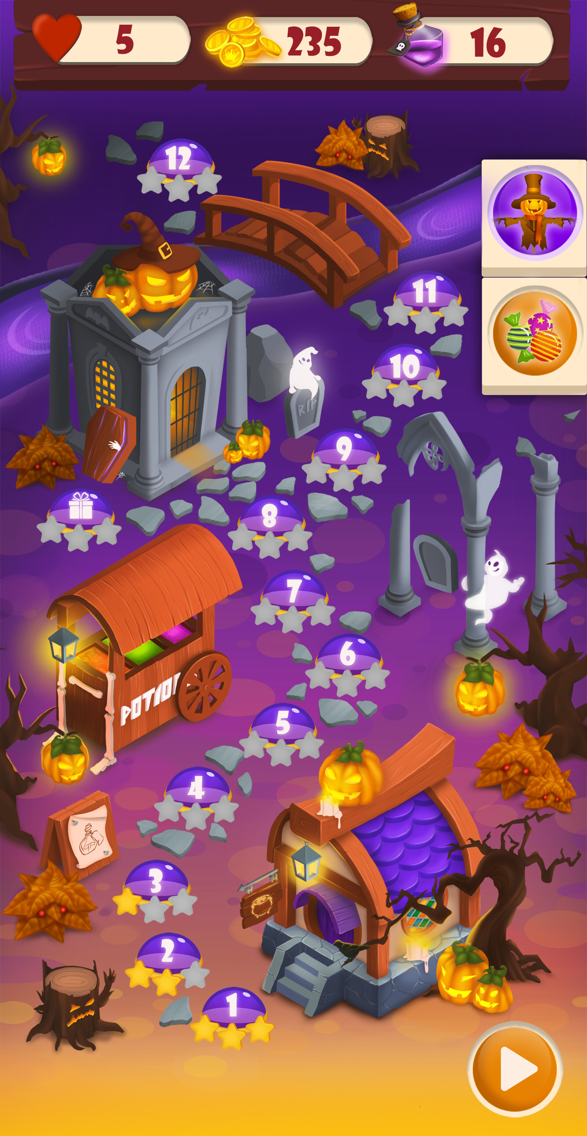 ArtStation - Level's map for Halloween Mobile Game