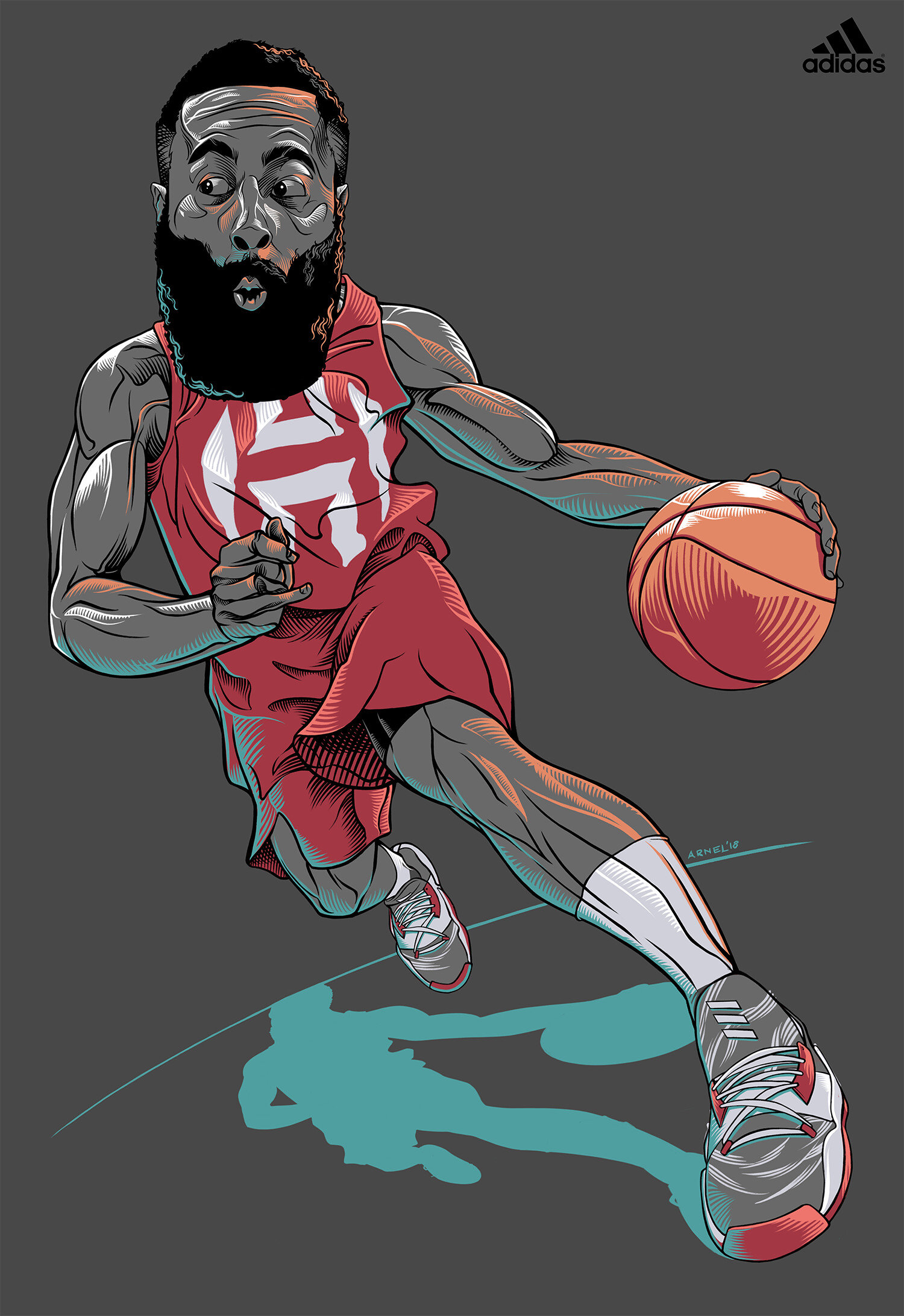 ArtStation - Harden Adidas Campaign - Bubble Head Geek Up